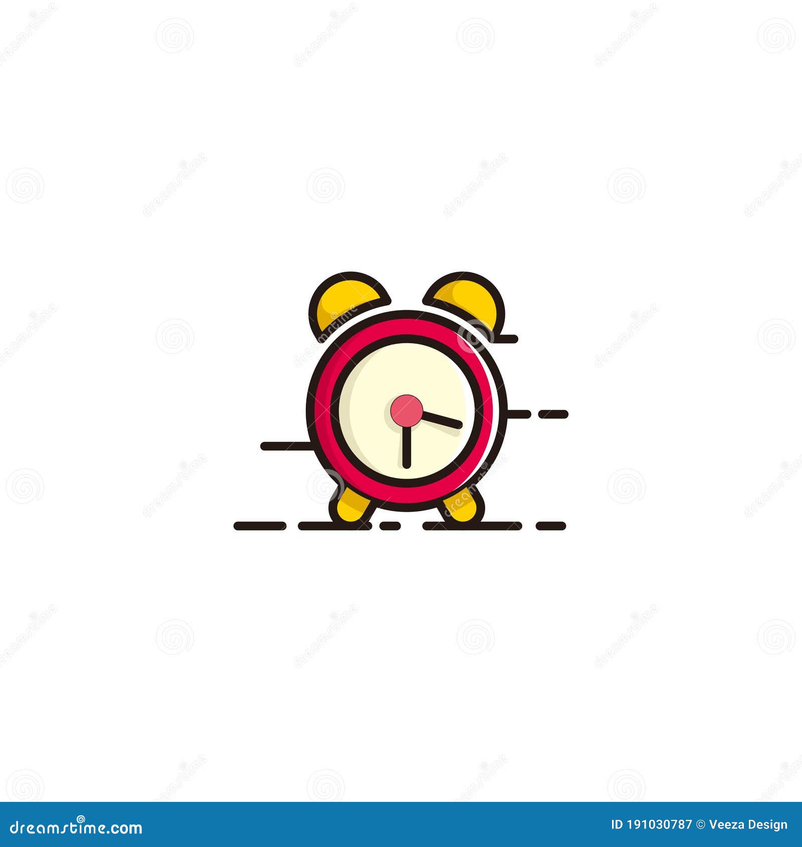 Clock Alarm Simple Line Art Cartoon Illustration Design Vector Stock ...