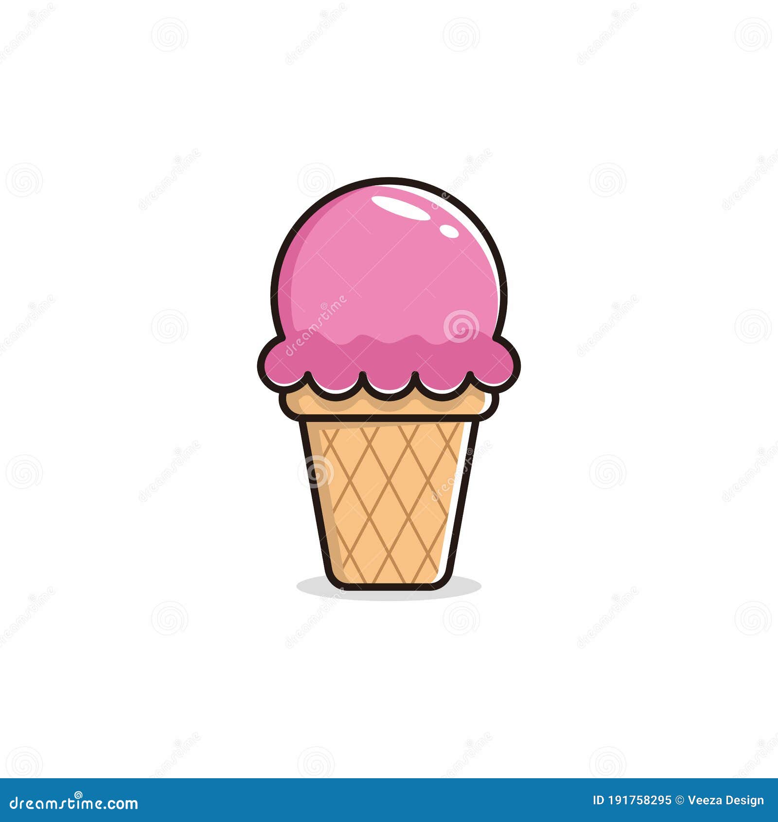 Ice Cream Cone Carton Illustration Vector Stock Vector - Illustration ...