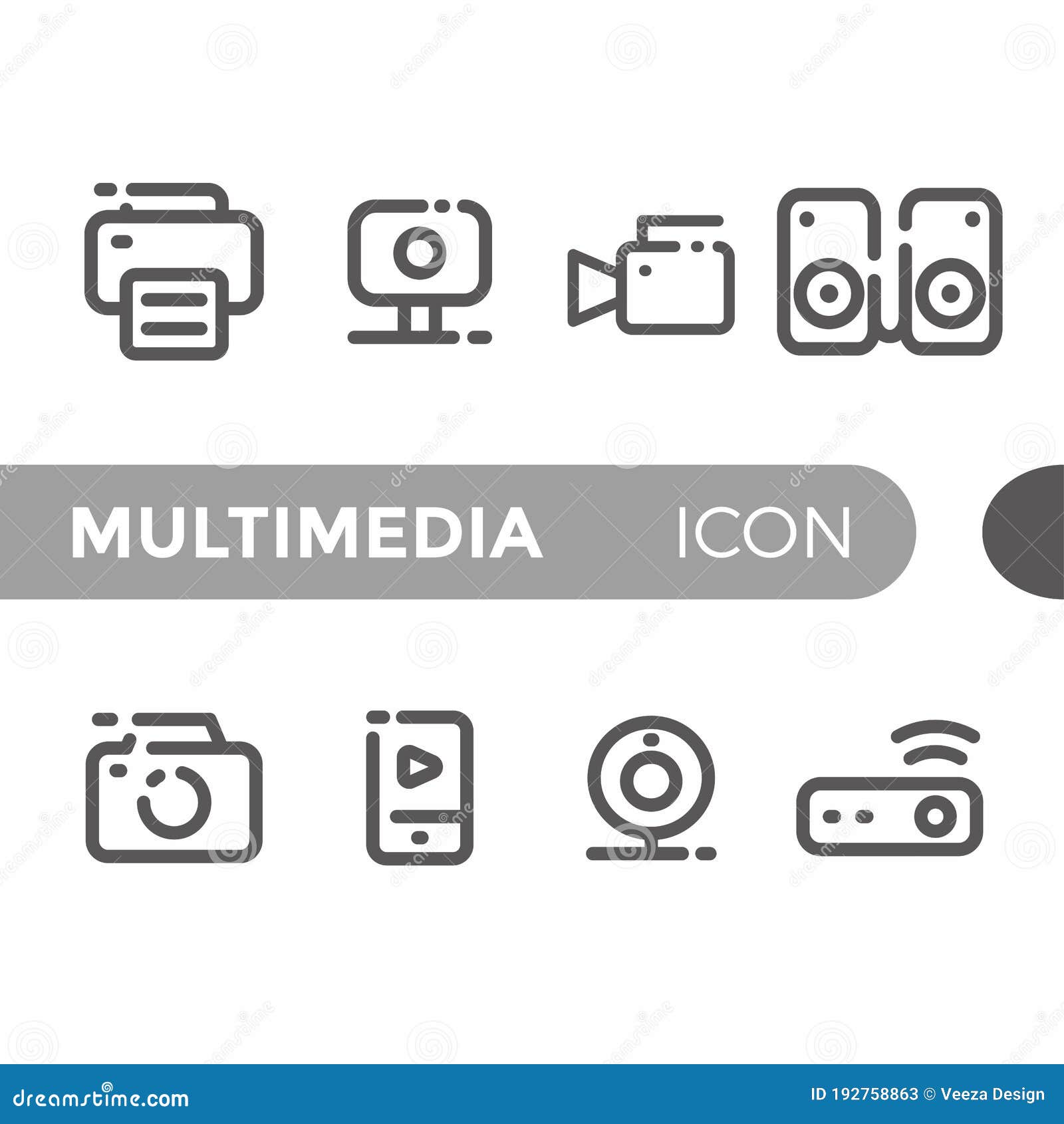 Compilation Line Icons Collection Collection Assortment Selection