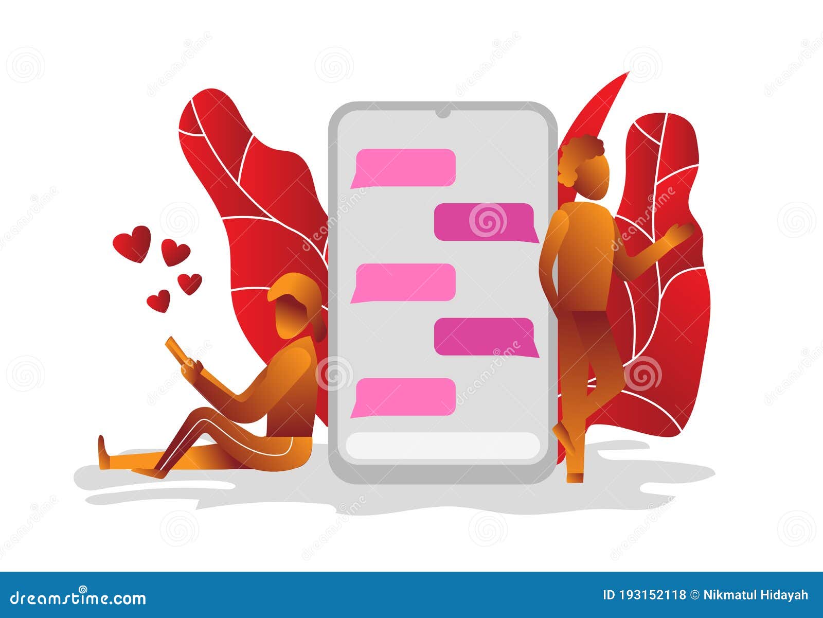 A Couple Relationship in Love Chatting , in Story , Gradient Vector ...