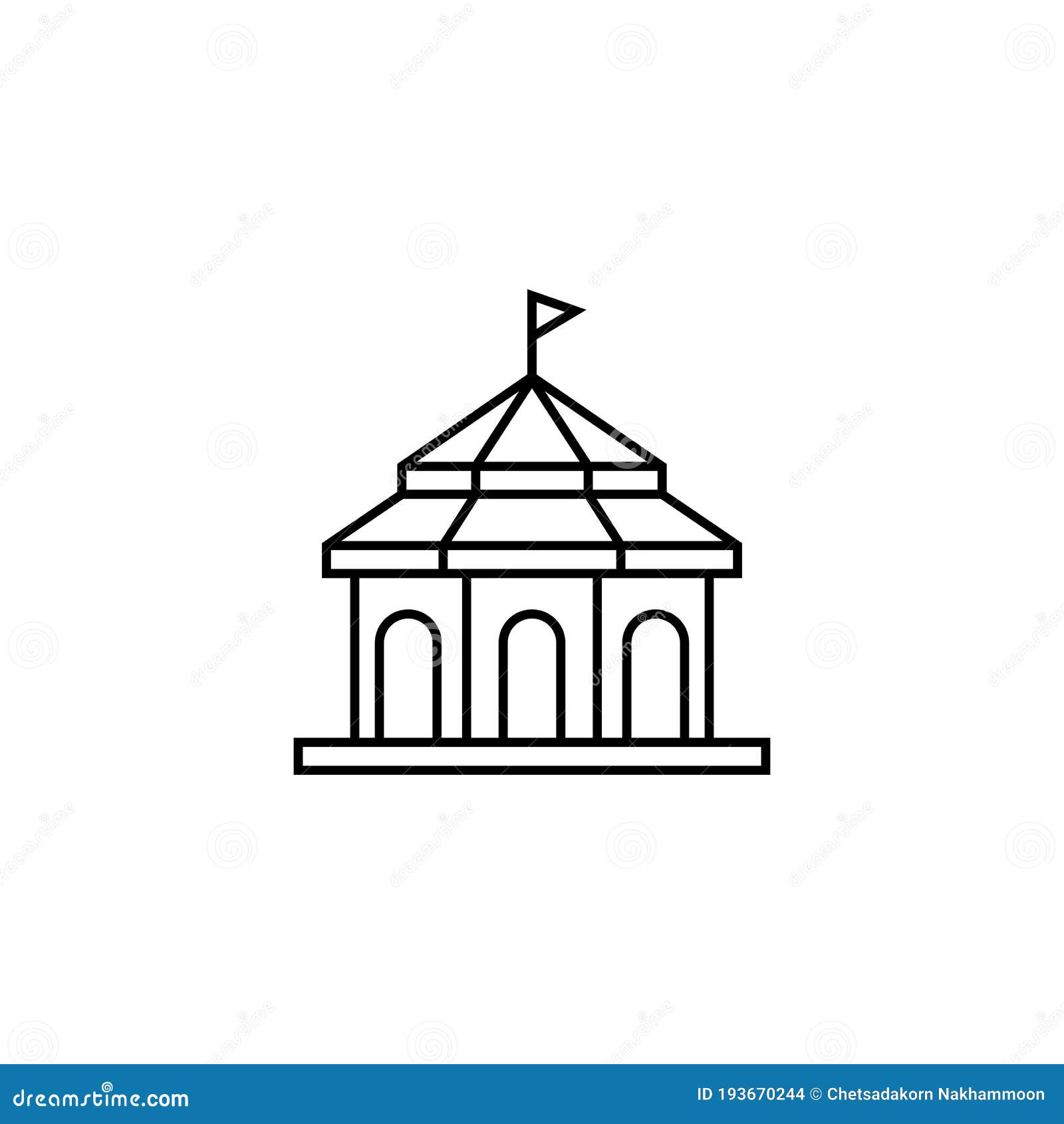 Castle Thin Line Icon. Fort Vector Illustration Isolated On White ...