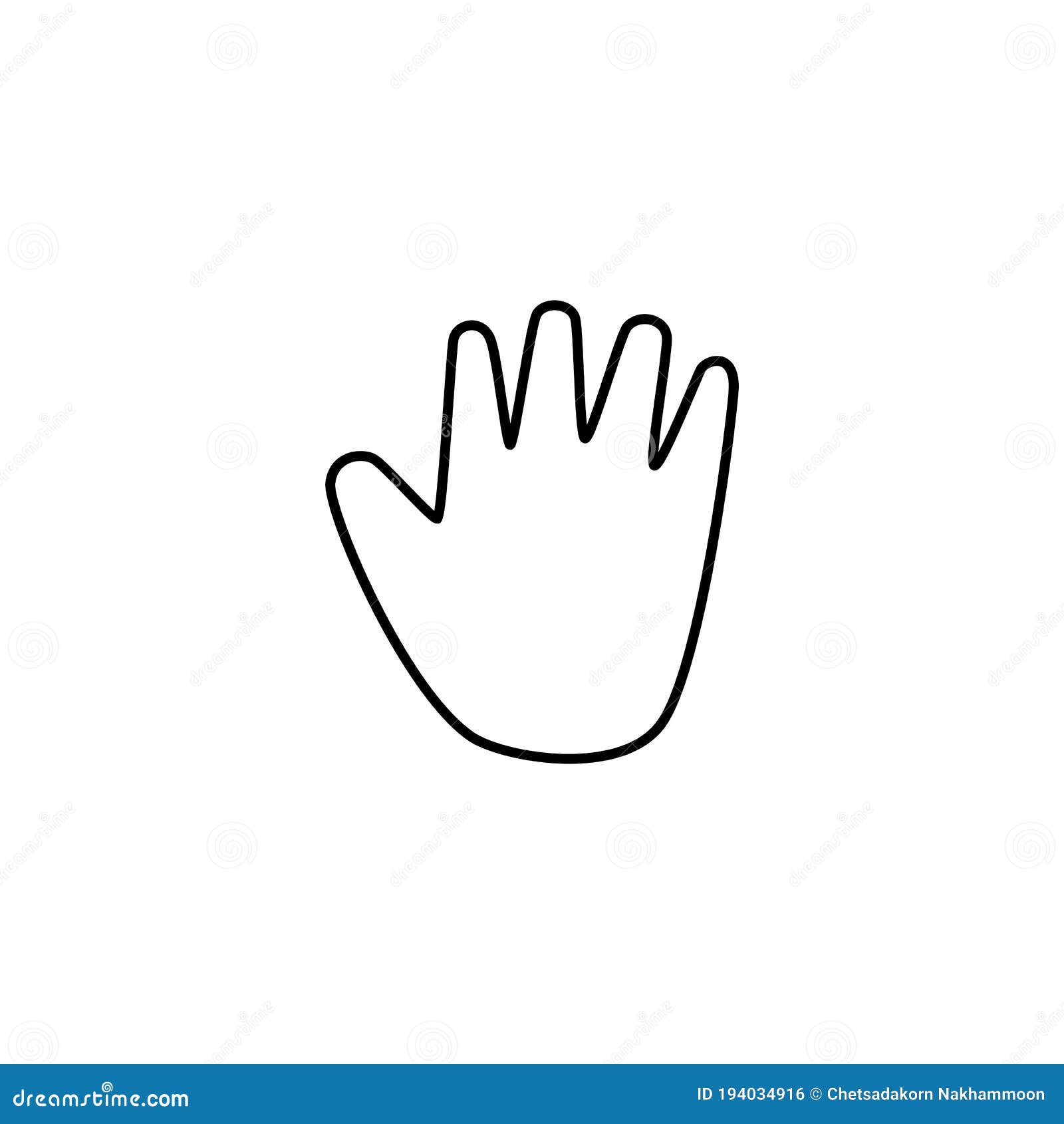 Hand Thin Icon Isolated on White Background Stock Vector - Illustration ...