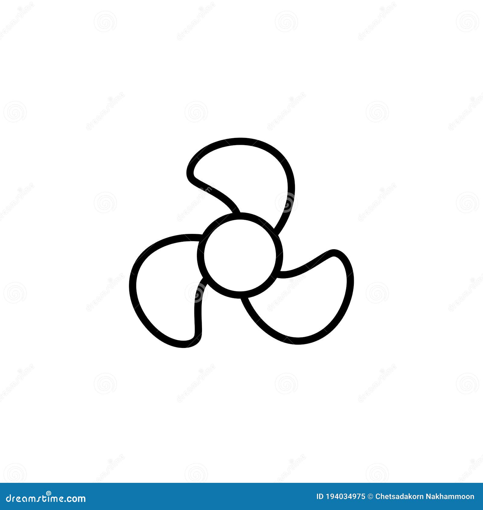 Boat Propeller Thin Icon Isolated on White Background Stock Vector ...