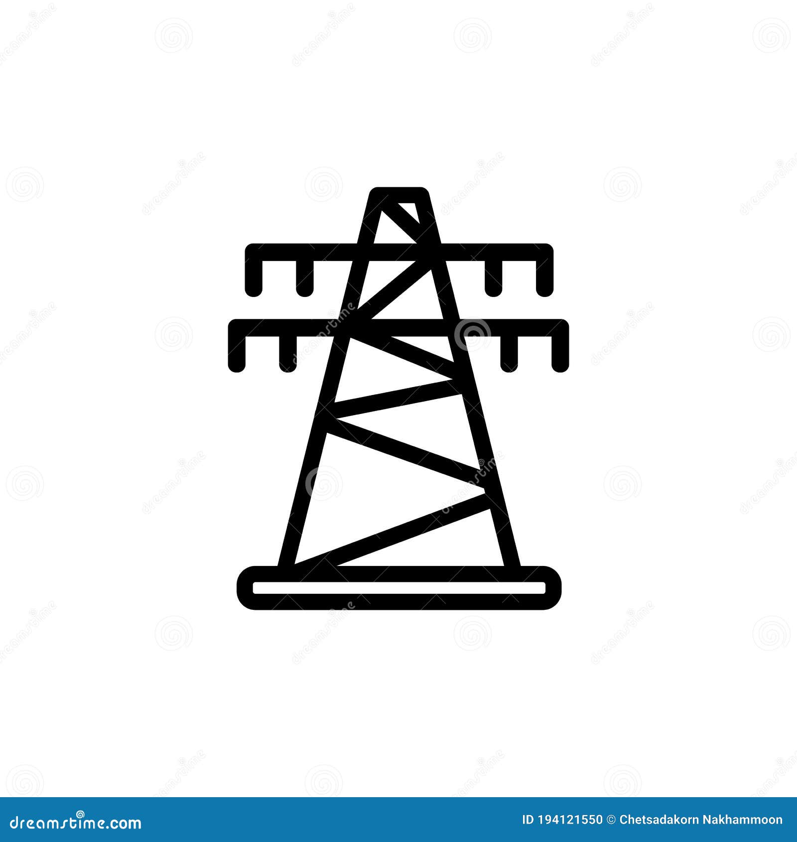Electric Post,high Voltage Equipment Background Cartoon Vector ...