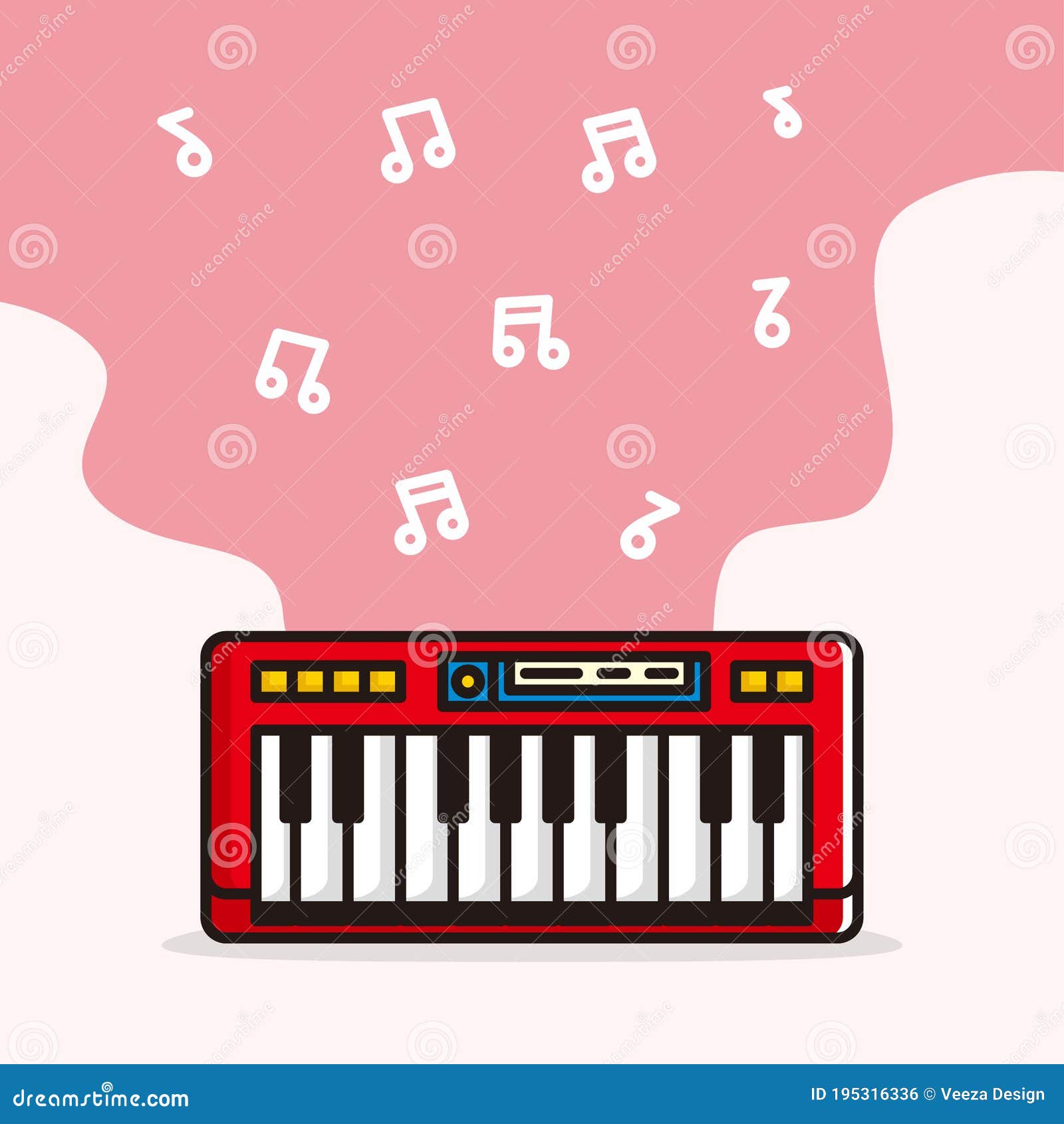 Cartoon Synth Or Music Keyboard. Vector | CartoonDealer.com #81076138