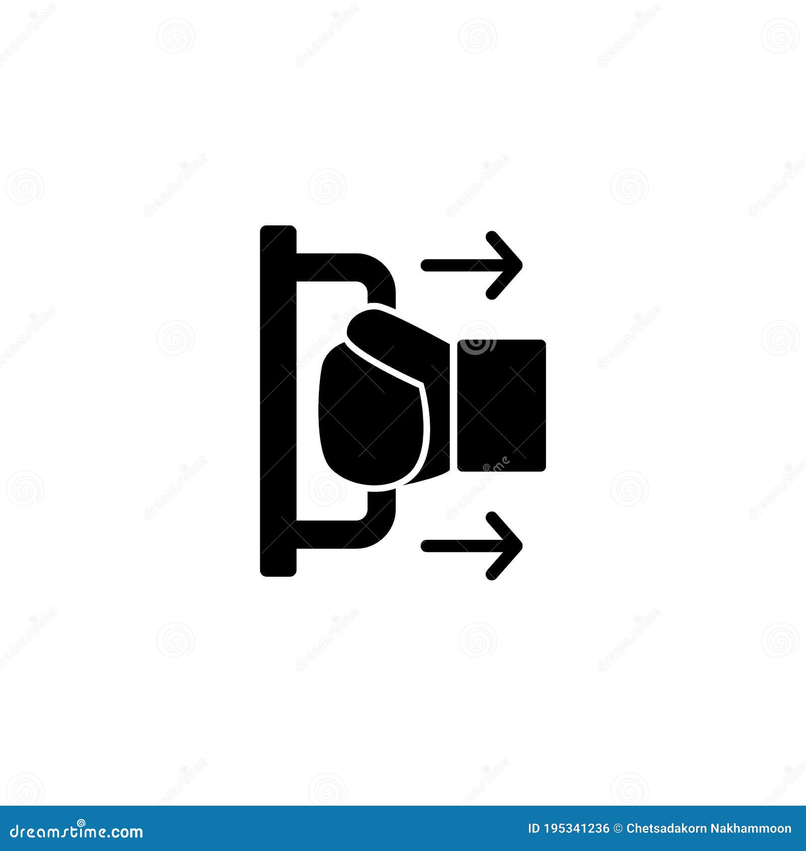 Opening Door with Hand Icon Isolated Vector Stock Vector - Illustration ...