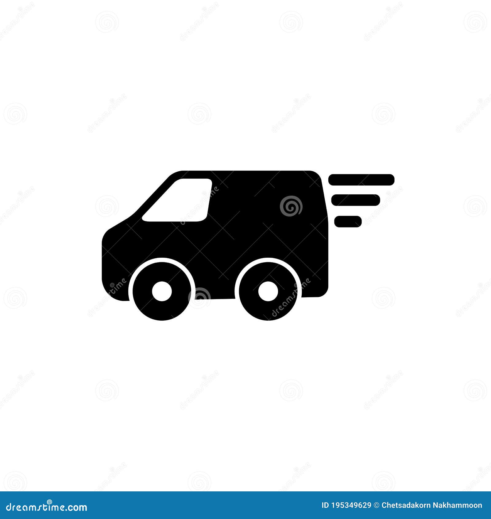 Fast Van Icon Isolated on White Stock Vector - Illustration of white ...