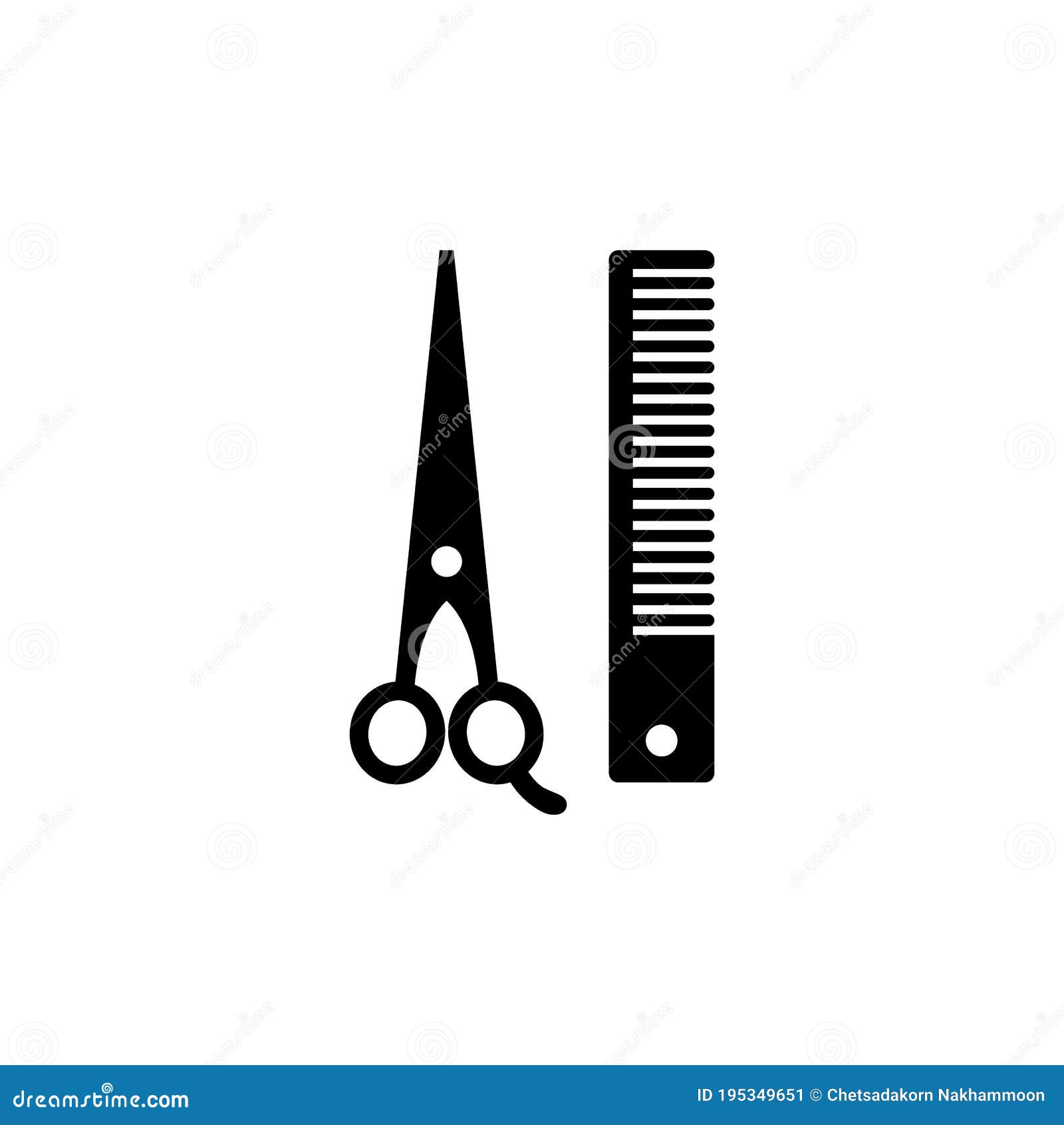 Scissors and Comp Icon Isolated on White Stock Vector - Illustration of ...