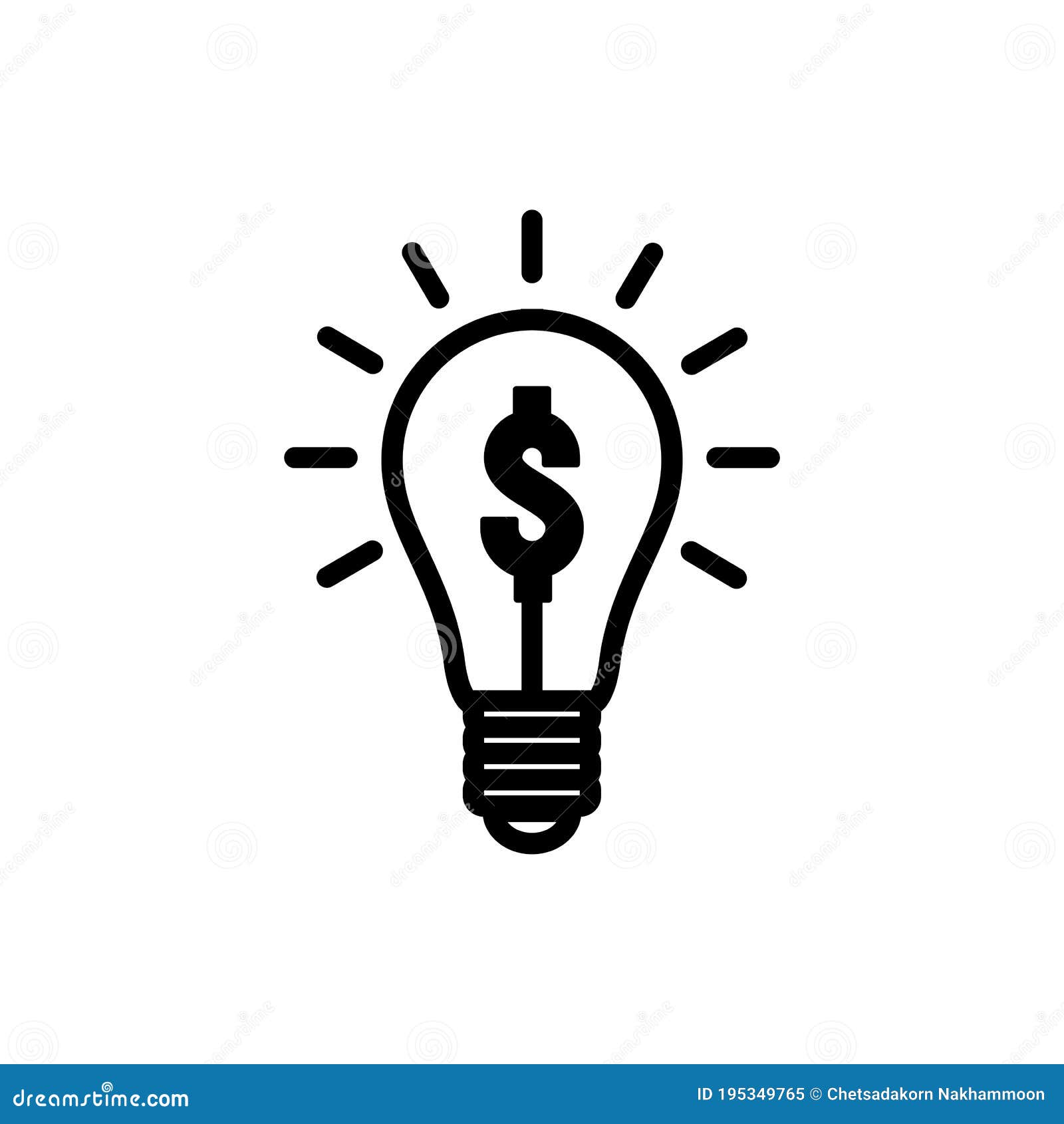 Money Light Bulb Icon Isolated on White Stock Vector - Illustration of ...
