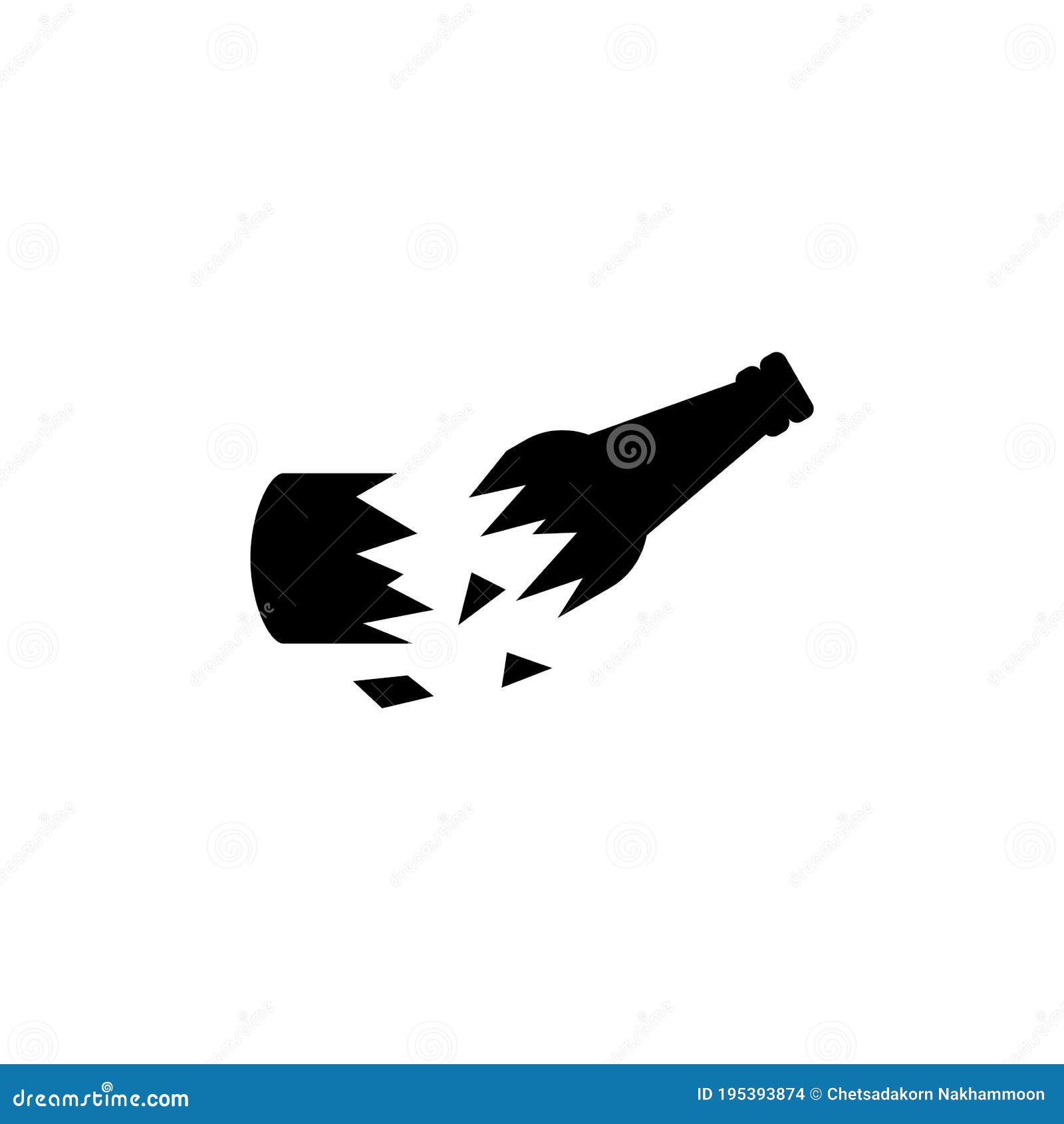 Broken Glass Bottle Icon Isolated Vector on White Stock Vector ...