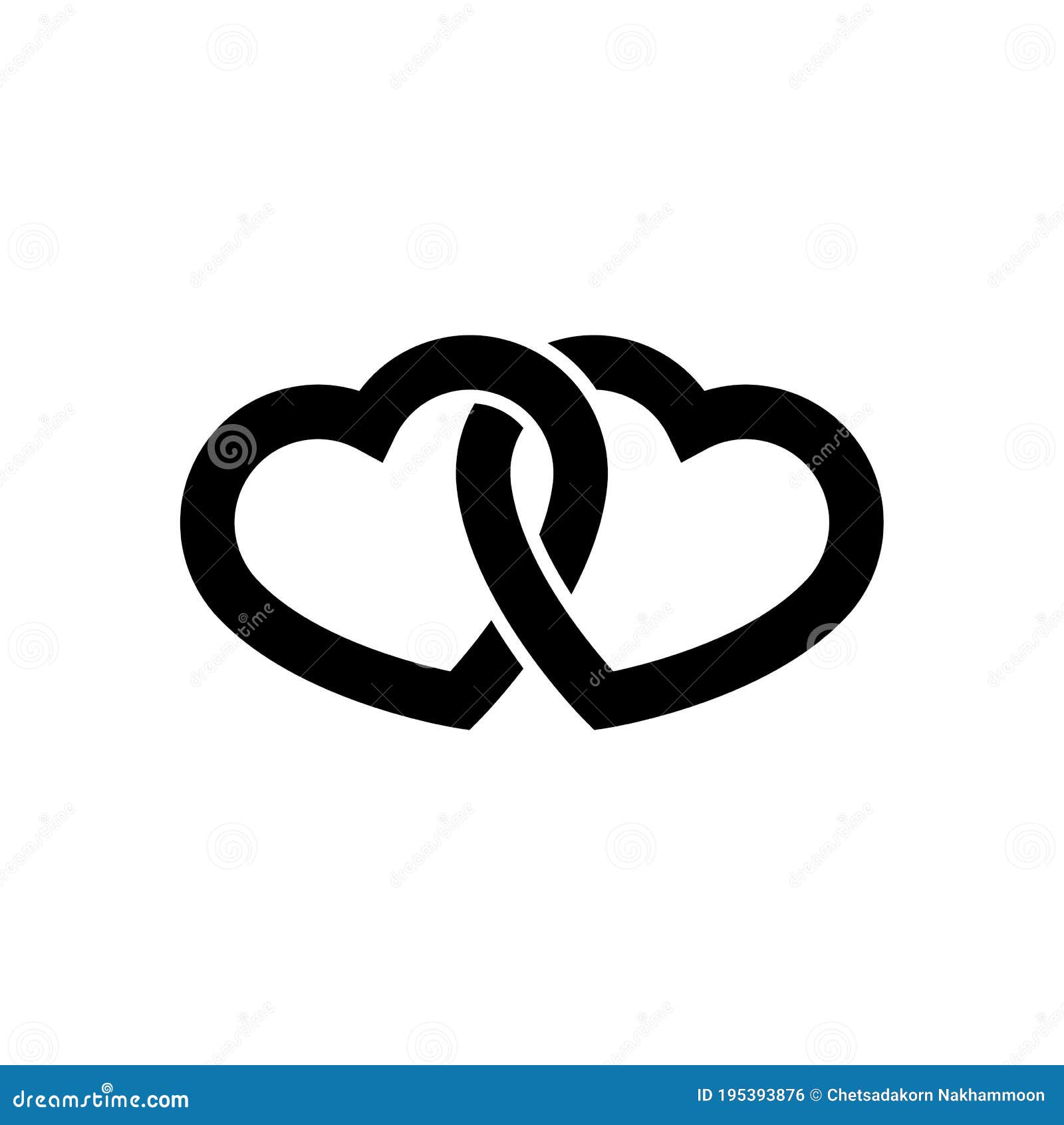 Linking Heart Icon Isolated Vector on White Stock Vector - Illustration ...