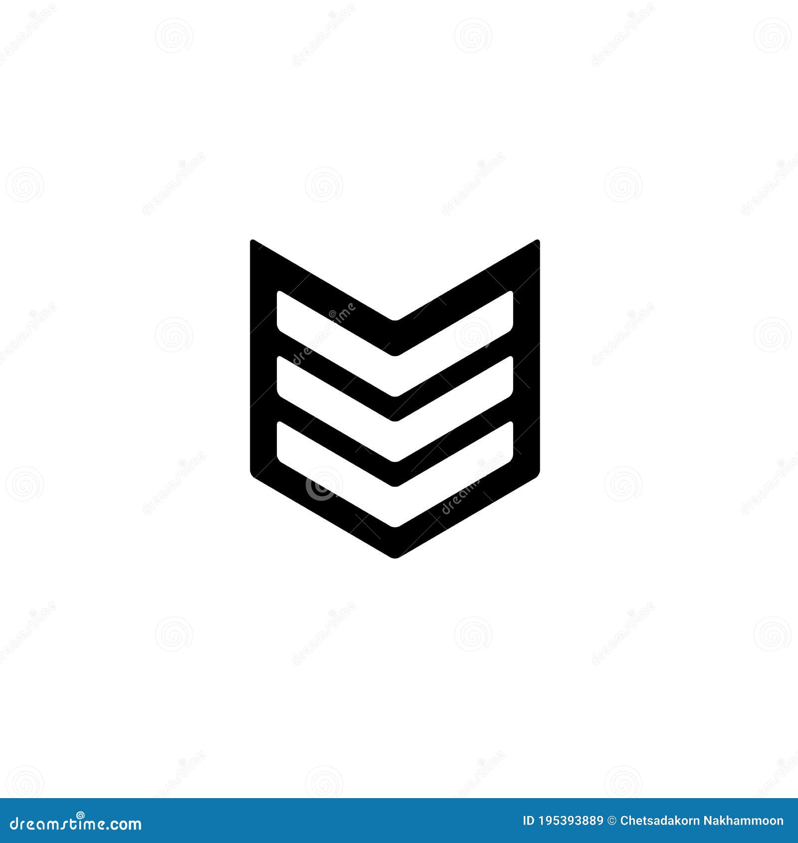 Sergeant Rank Icon Isolated Vector on White Stock Vector - Illustration ...
