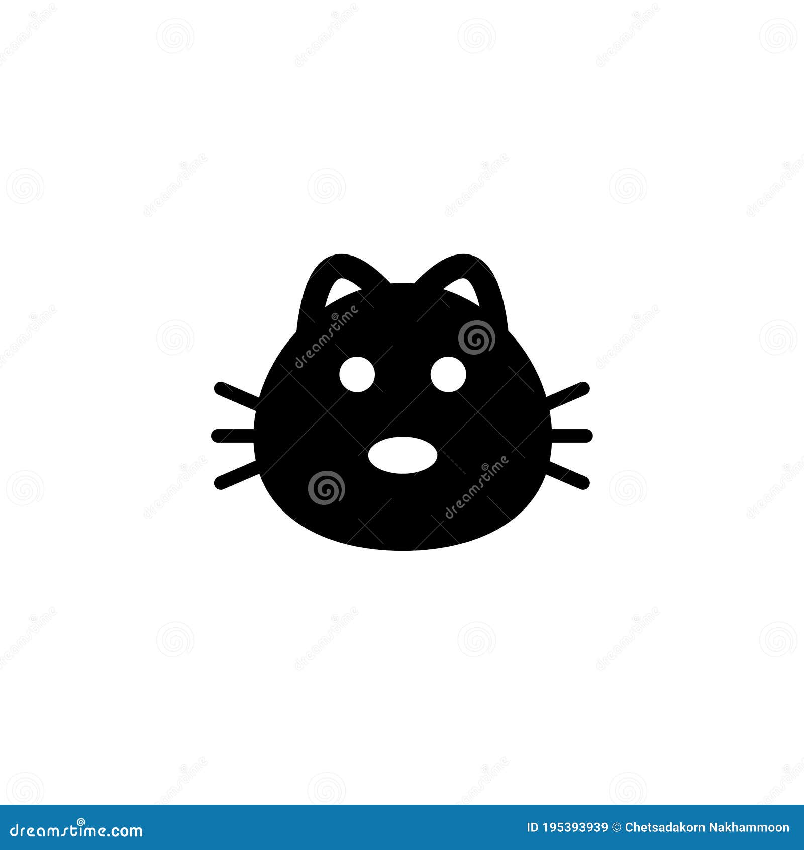 Cat Face Icon Isolated Vector on White Stock Vector - Illustration of ...