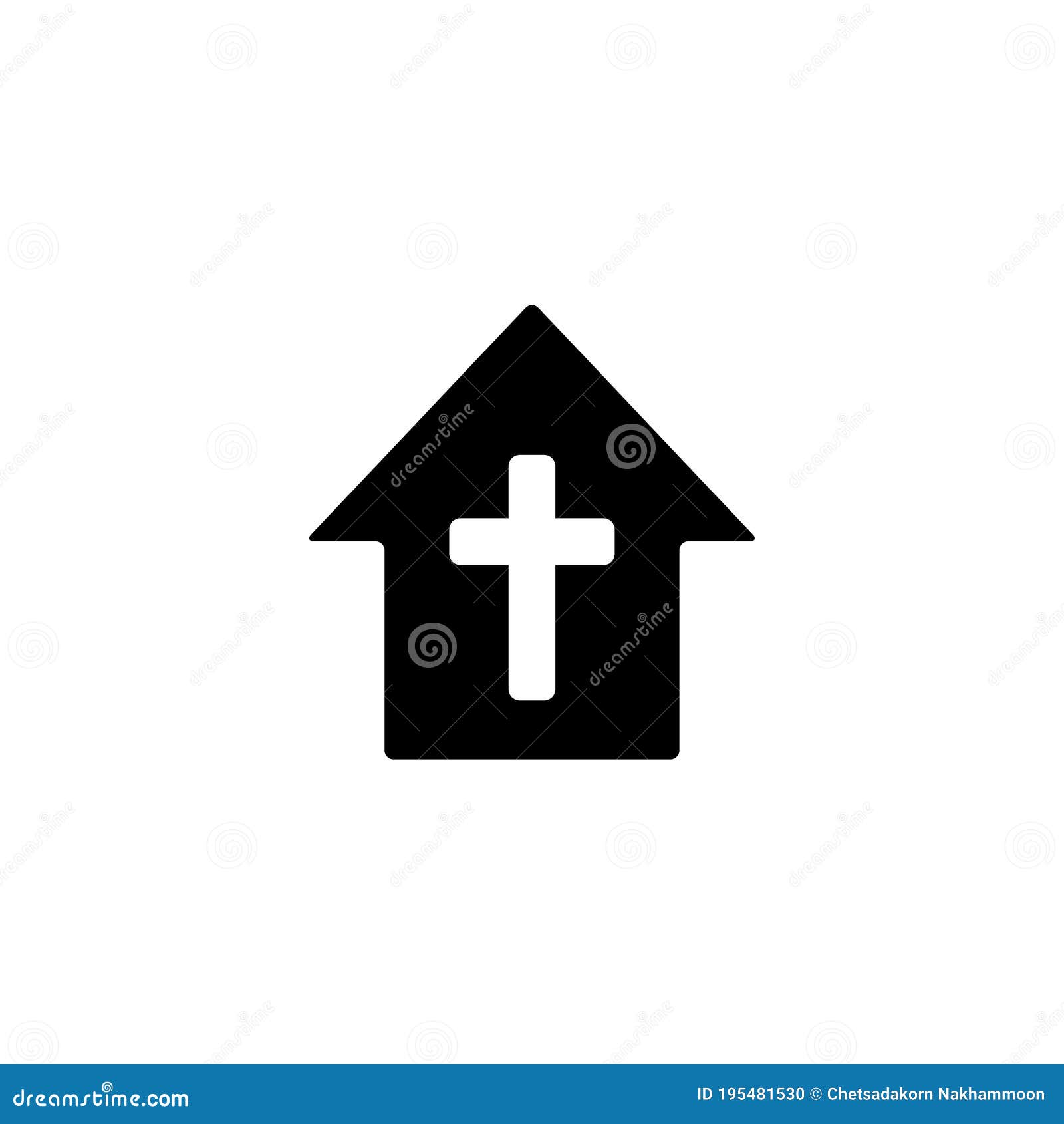 Christian House Icon Vector Isolated on White Stock Vector ...