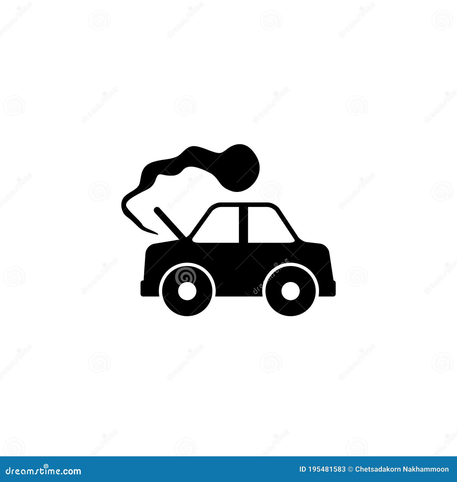 Broken Car Icon Vector Isolated on White Stock Vector - Illustration of ...