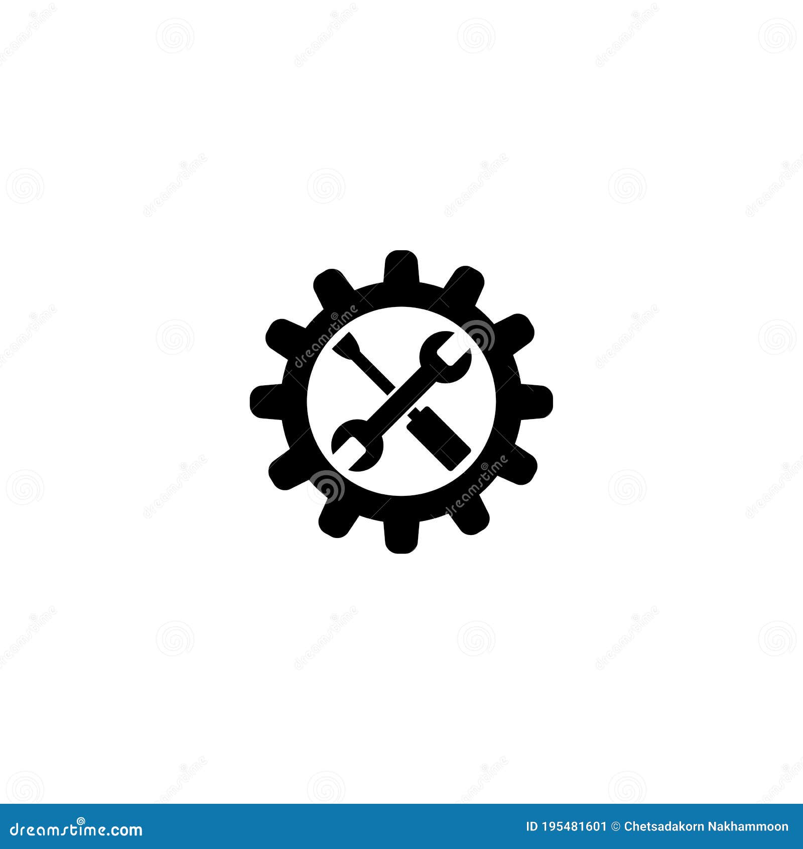 Engineering Sign with Gear and Tools Icon Stock Vector - Illustration ...