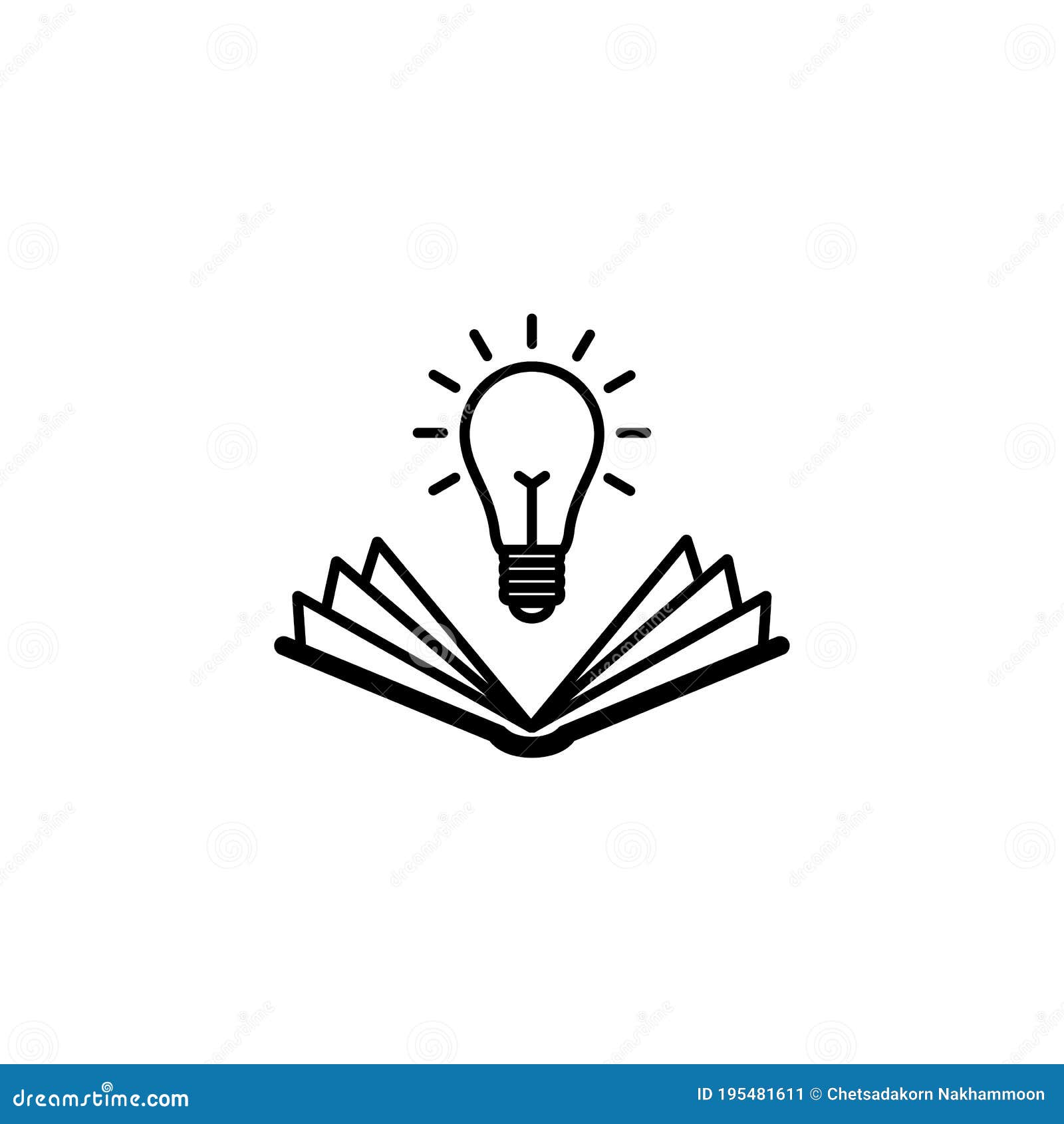 Open Book and Light Bulb Icon Vector Isolated on White Stock Vector ...