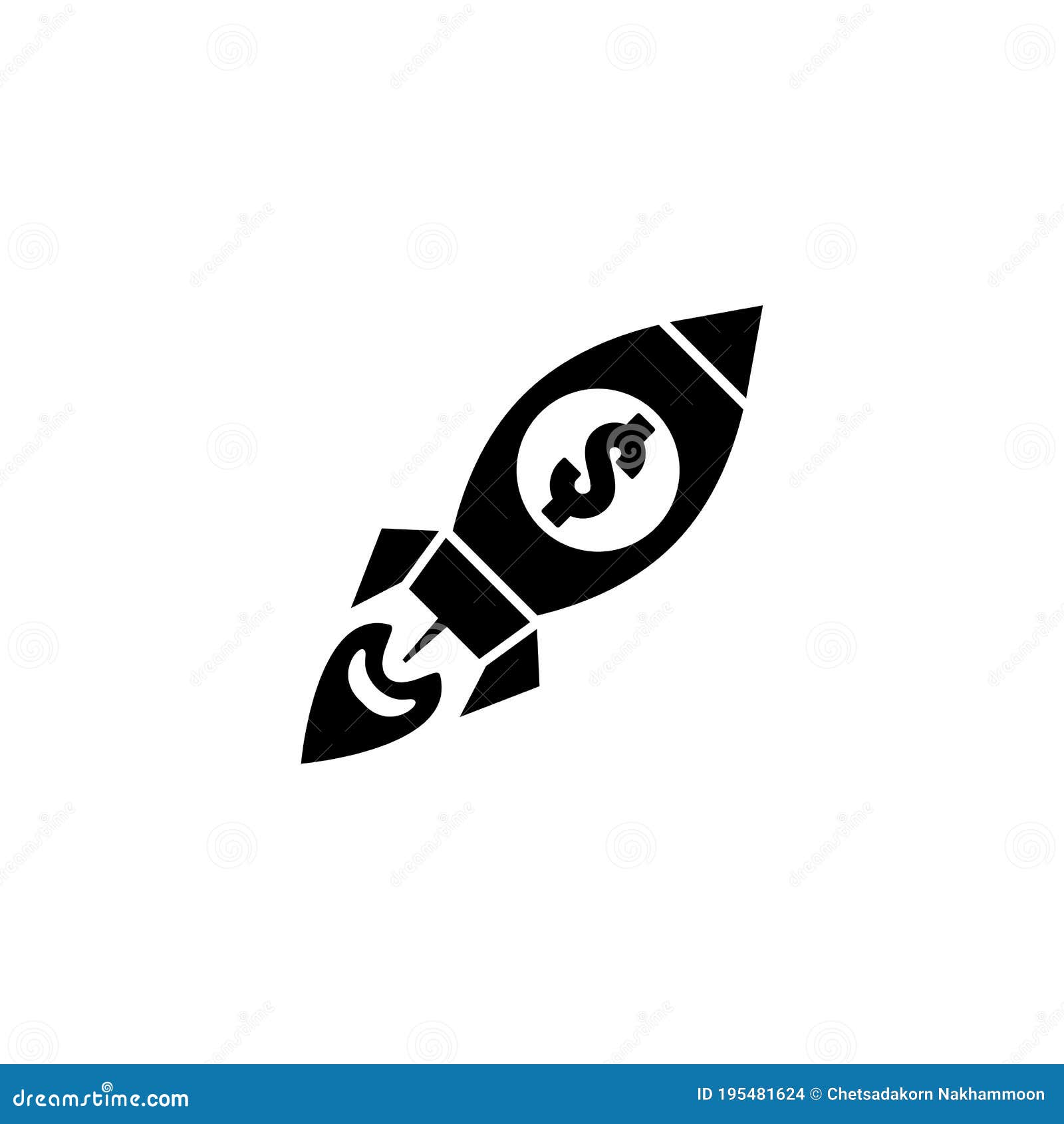 Money Rocket Icon Vector Isolated on White Stock Vector - Illustration ...