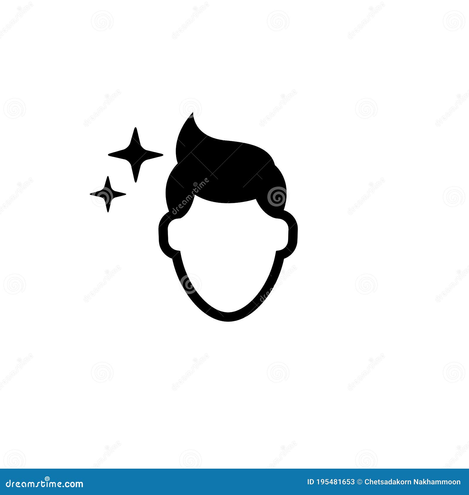 Handsome Man Face Icon Vector Isolated on White Stock Vector ...