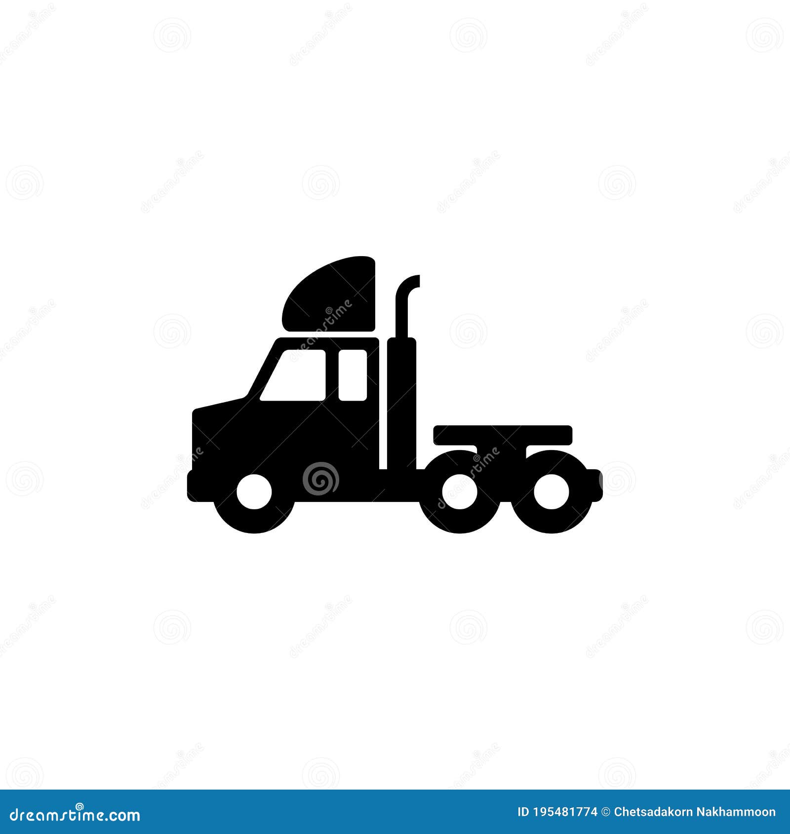 Trailer Truck Head Icon Vector Isolated on White Stock Vector ...