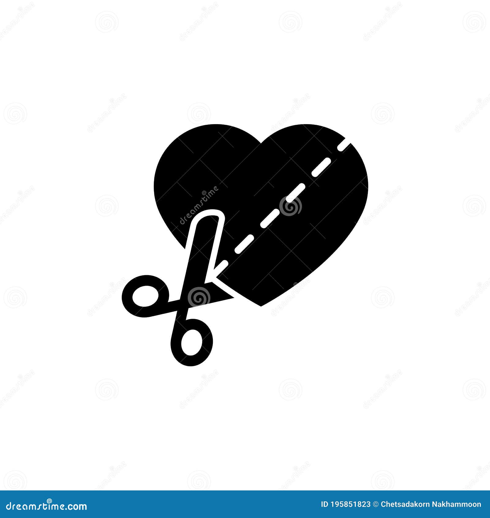 Heart Scissors Half Vector Illustration | CartoonDealer.com #32183008