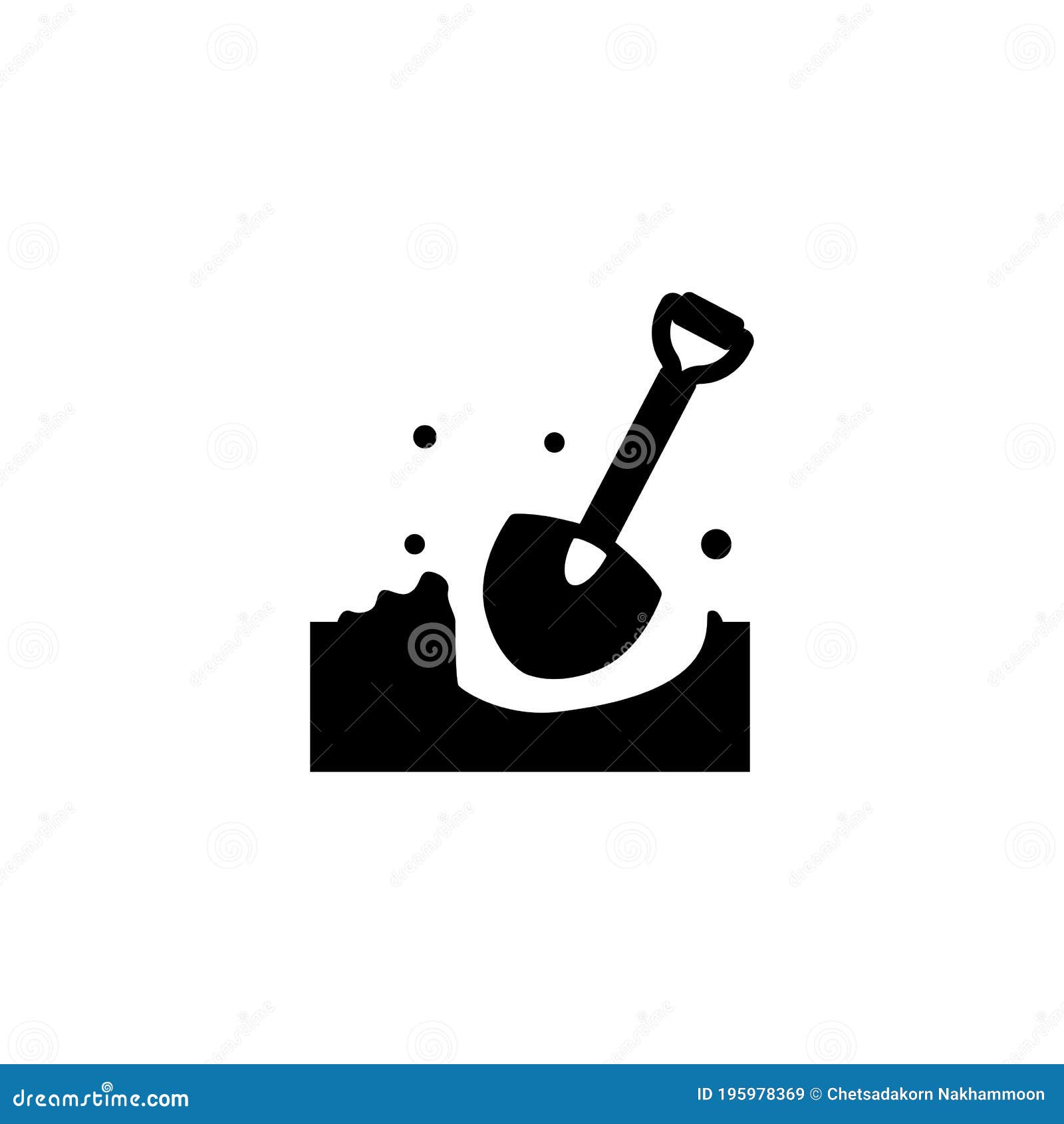 Soil Digging with Shovel Icon Vector Isolated on White Stock Vector ...