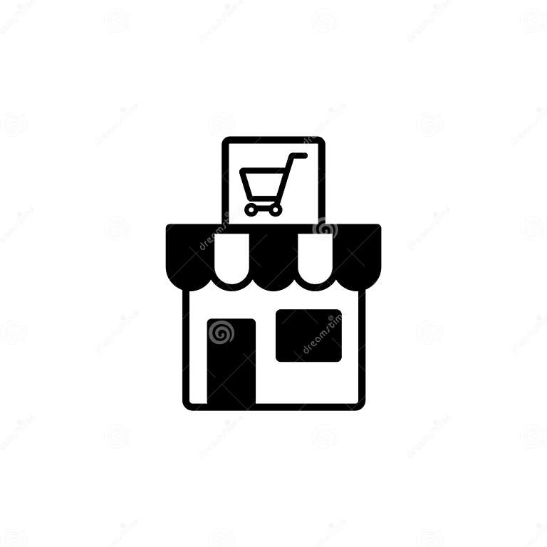 Shop Store Icon Vector Isolated on White Stock Vector - Illustration of ...