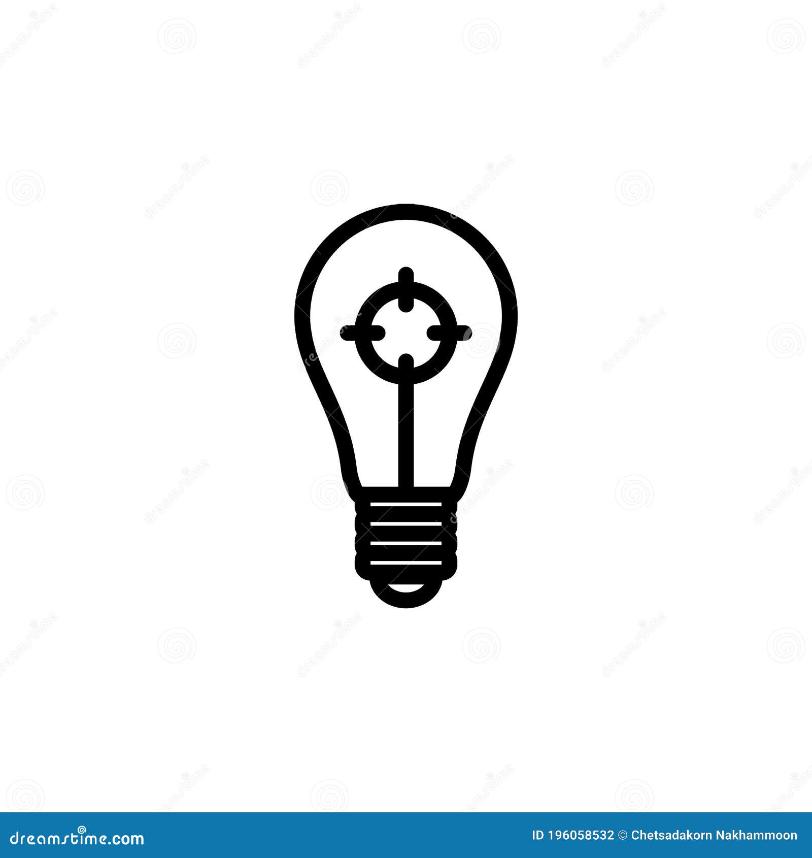 Target Light Bulb Icon Vector Isolated on White Stock Vector ...