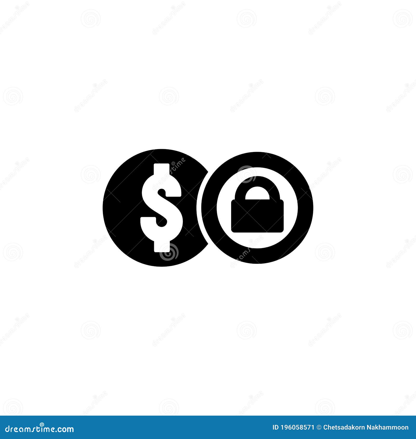 Money Coin Lock Icon Vector Isolated on White Stock Vector ...