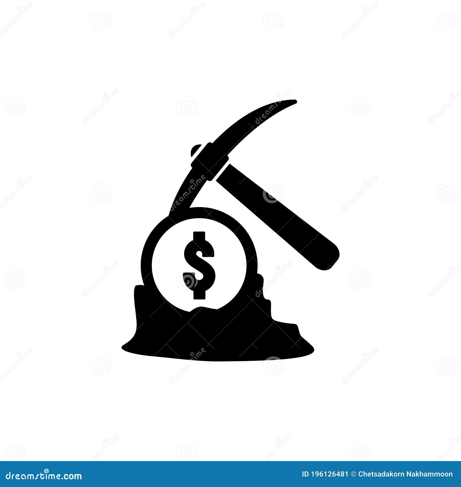 Money Mine Icon Vector Isolated on White Stock Vector - Illustration of ...