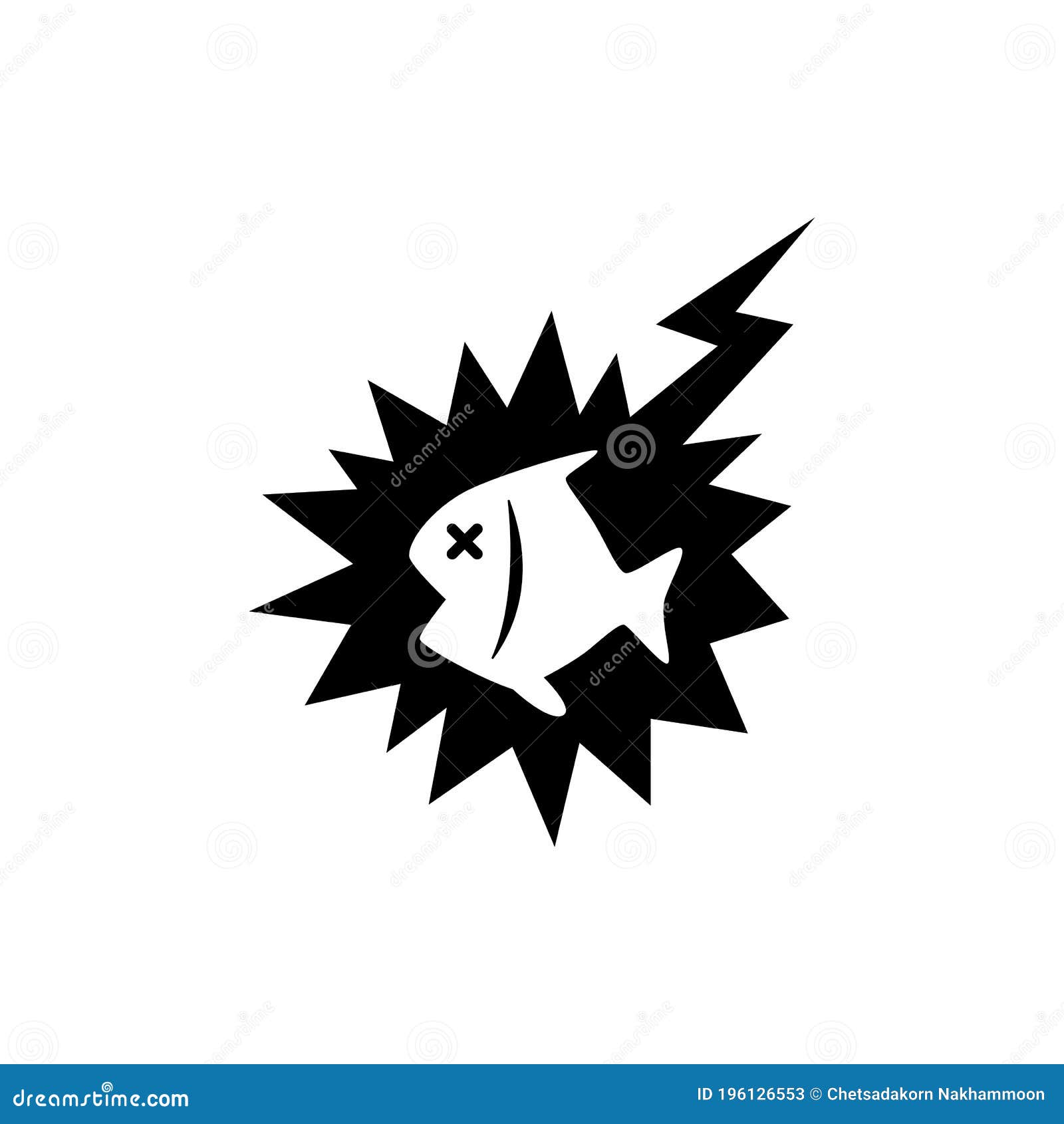 Fish Shocking Icon Vector on White Stock Vector - Illustration of ...