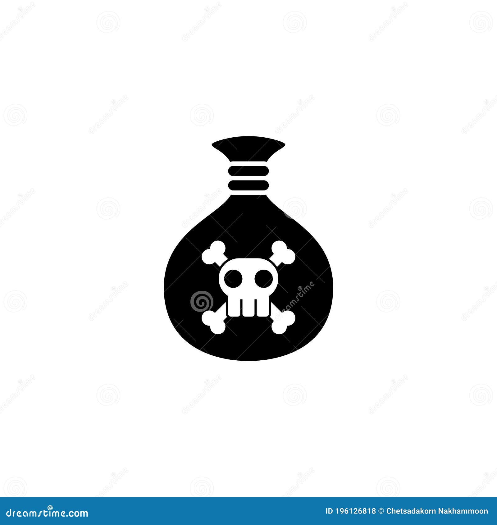 Danger Trash Bag Icon Vector on White Stock Vector - Illustration of ...