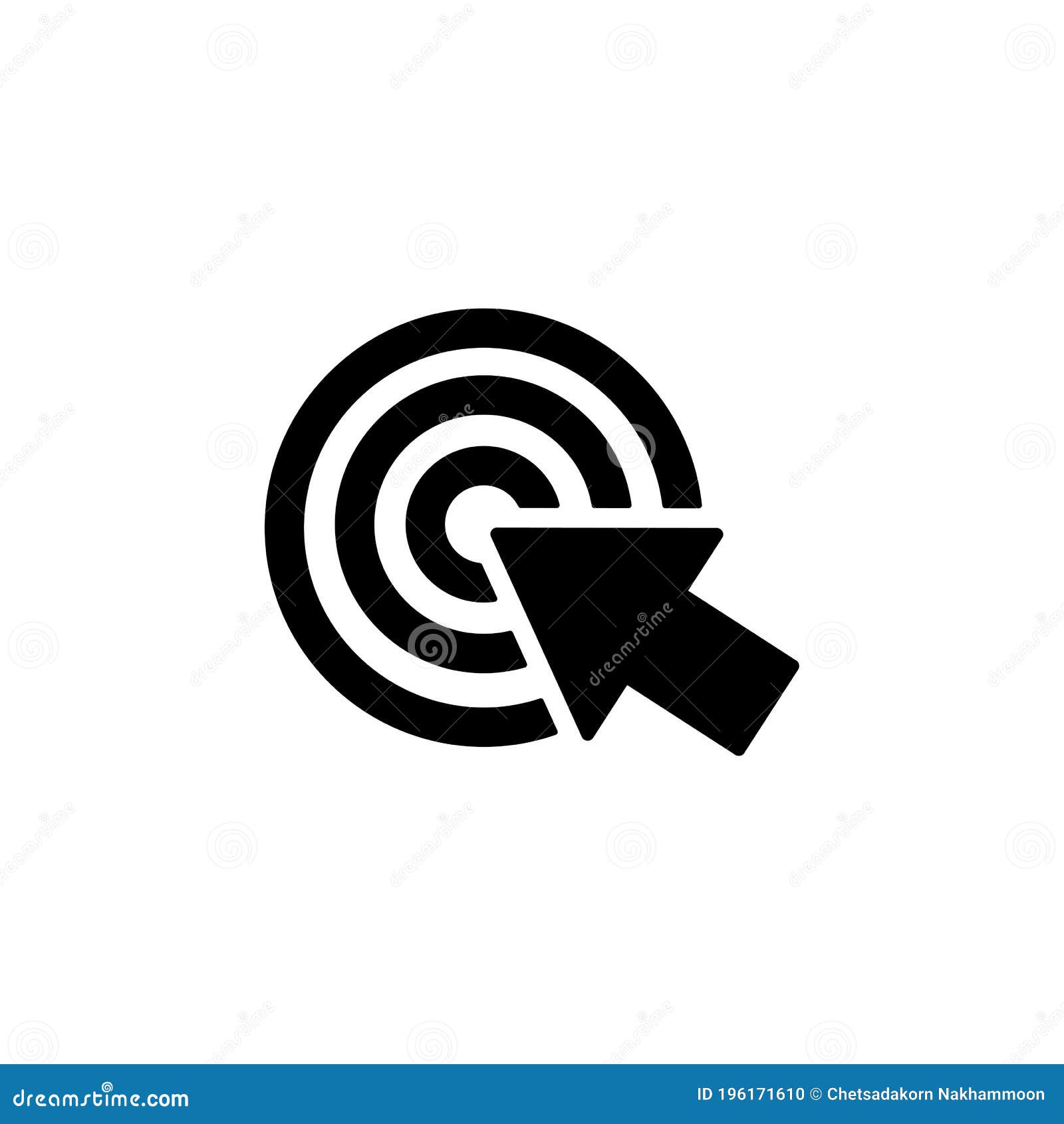 Arrow Click Bottom Icon Vector on White Stock Vector - Illustration of ...