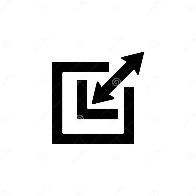 Space Extending Icon Vector on White Stock Vector - Illustration of ...