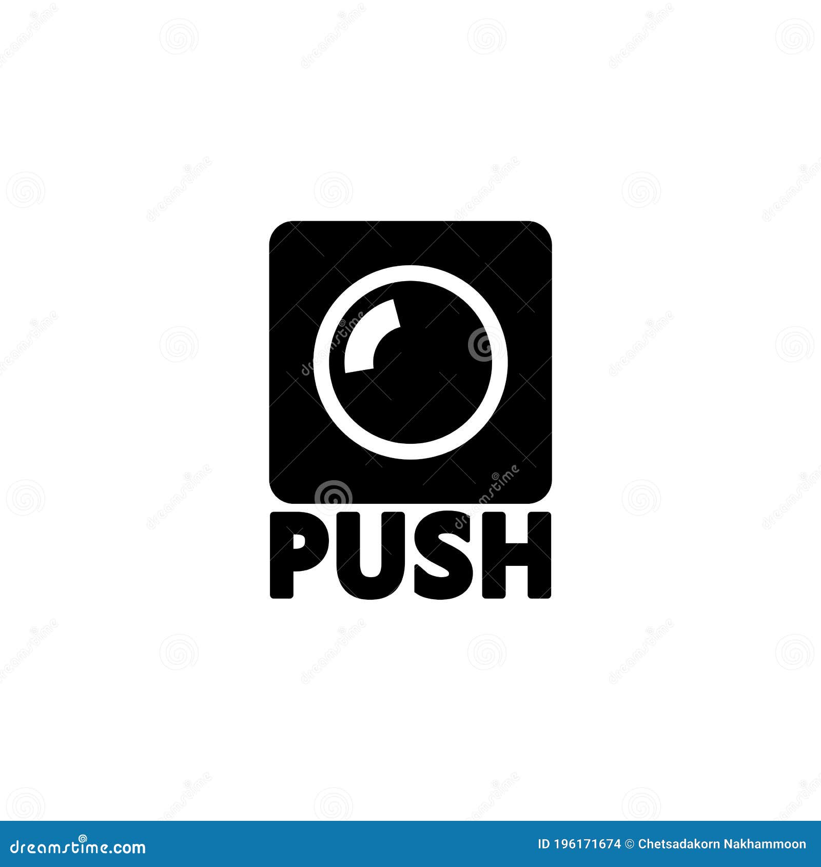 Push bottom icon vector stock vector. Illustration of action - 196171674