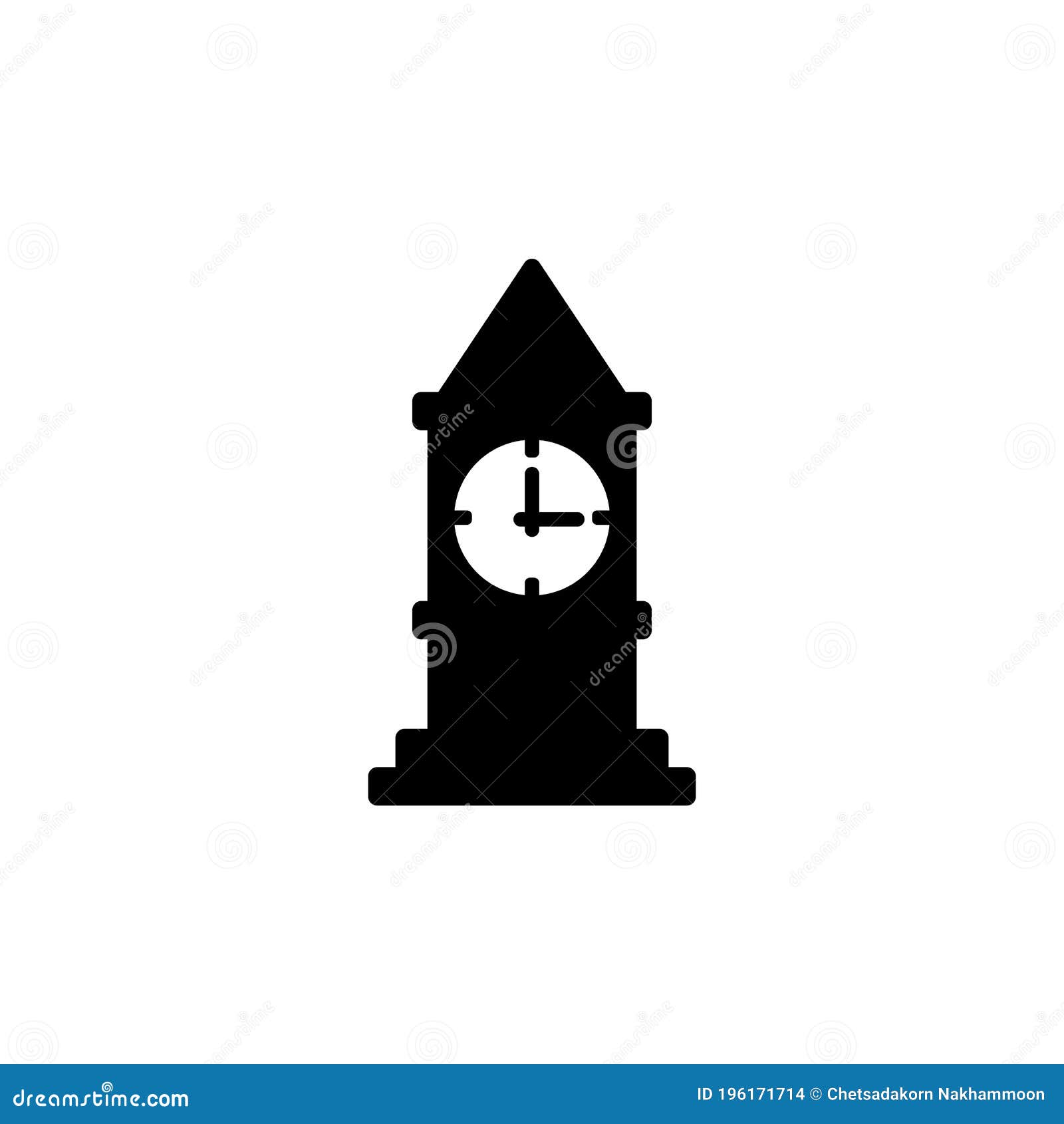 Clock tower icon vector stock vector. Illustration of london - 196171714