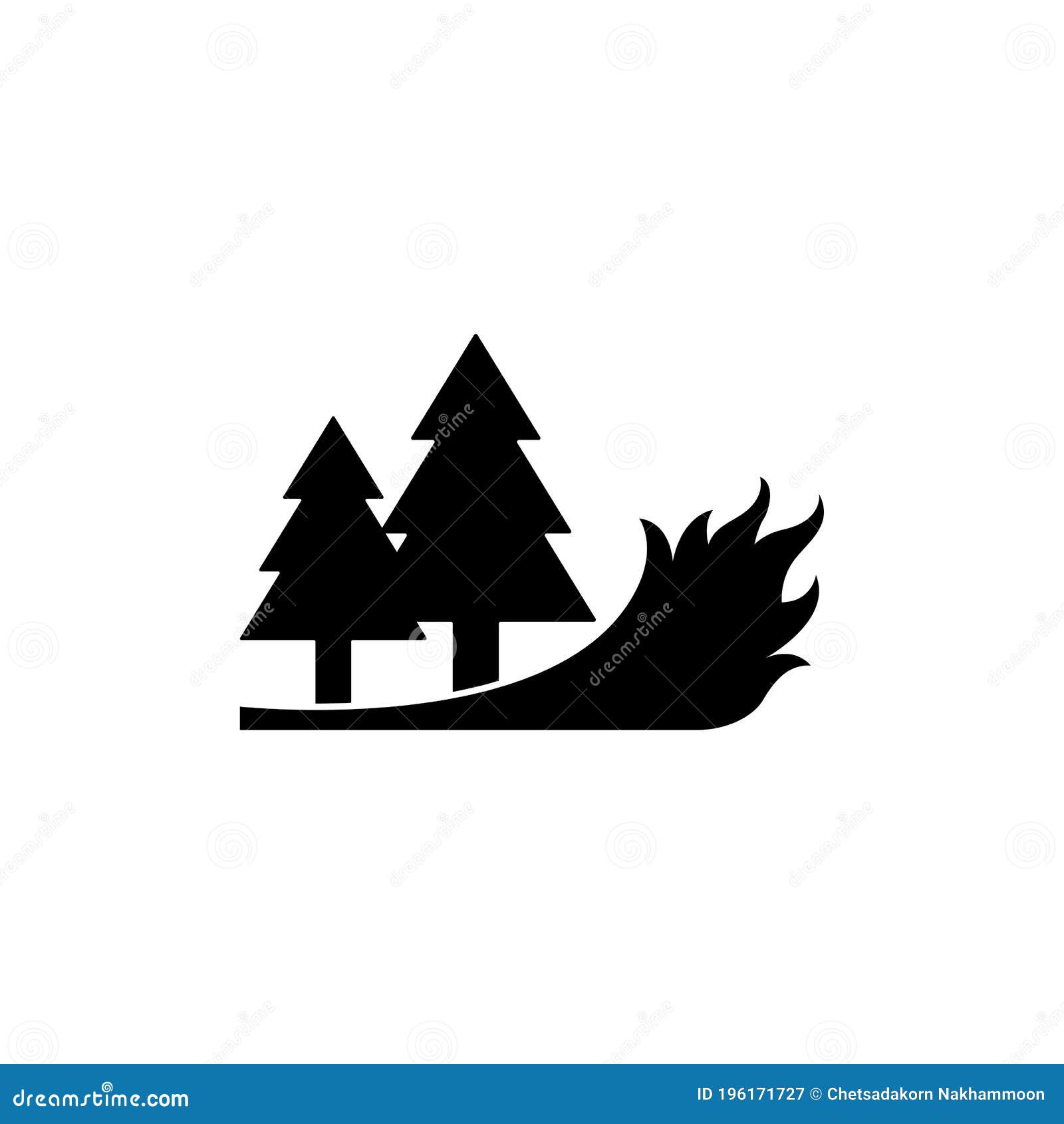 Forest fire icon vector stock vector. Illustration of flame - 196171727