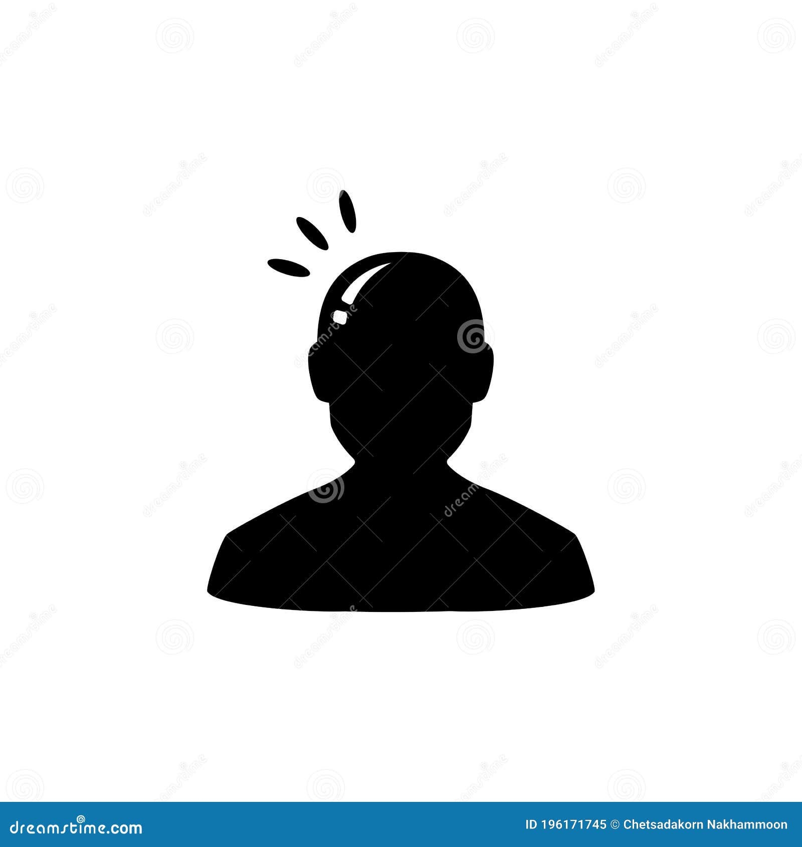 Bald head man icon vector stock vector. Illustration of person - 196171745