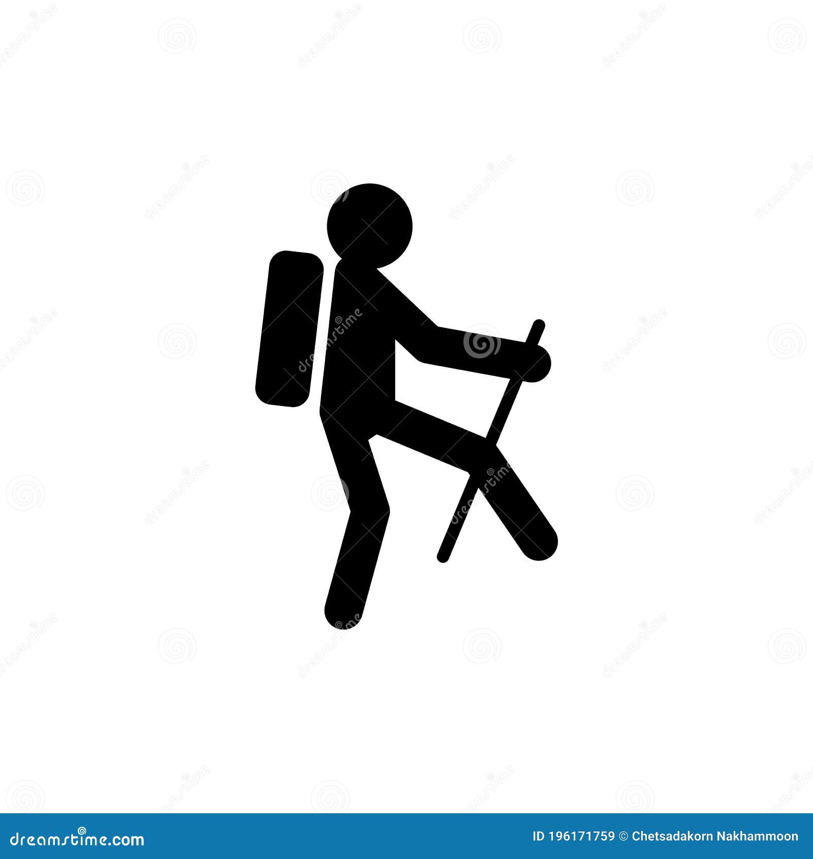 Hiking man icon vector stock vector. Illustration of outdoor - 196171759