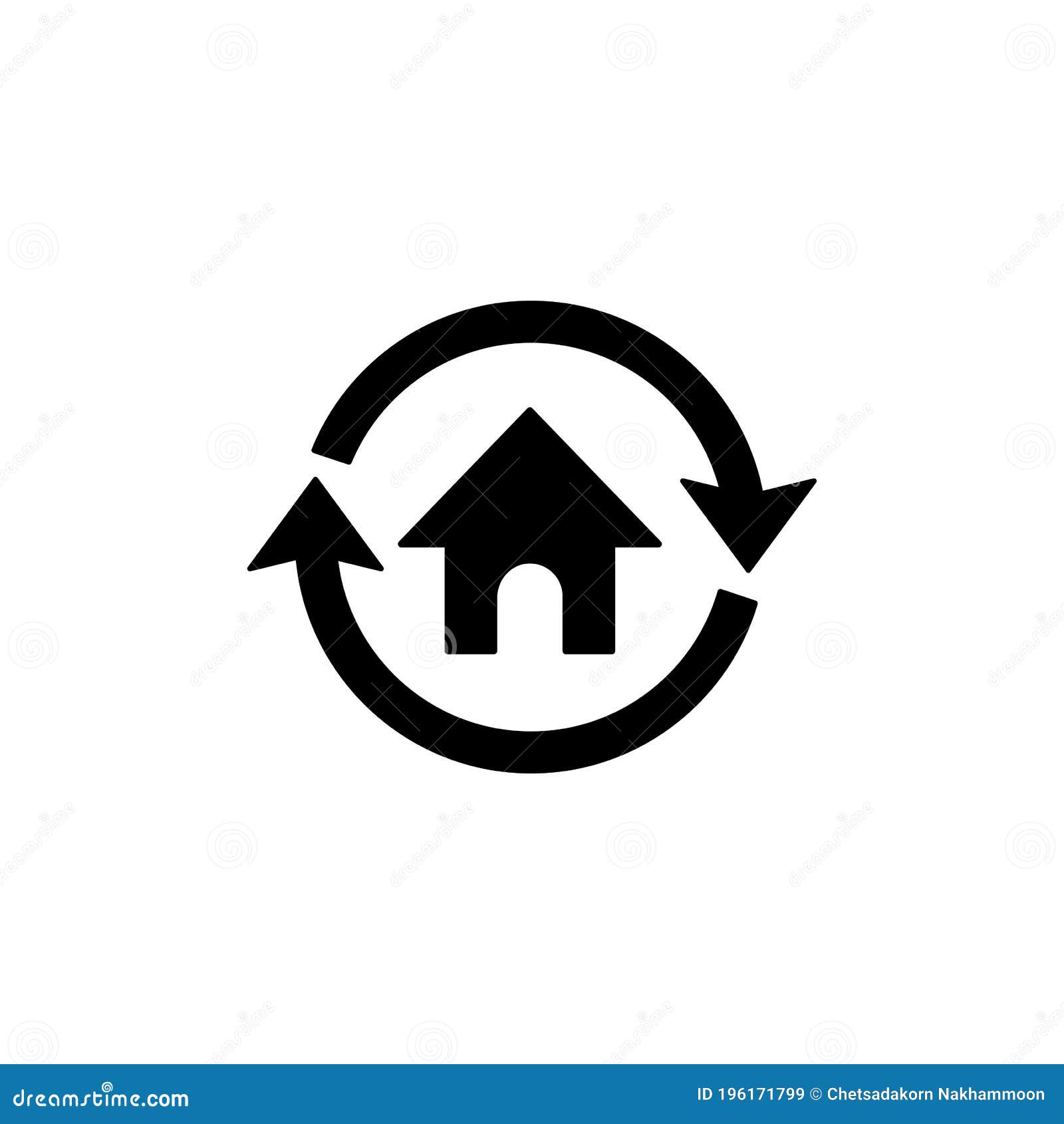 House changing icon vector stock vector. Illustration of estate - 196171799
