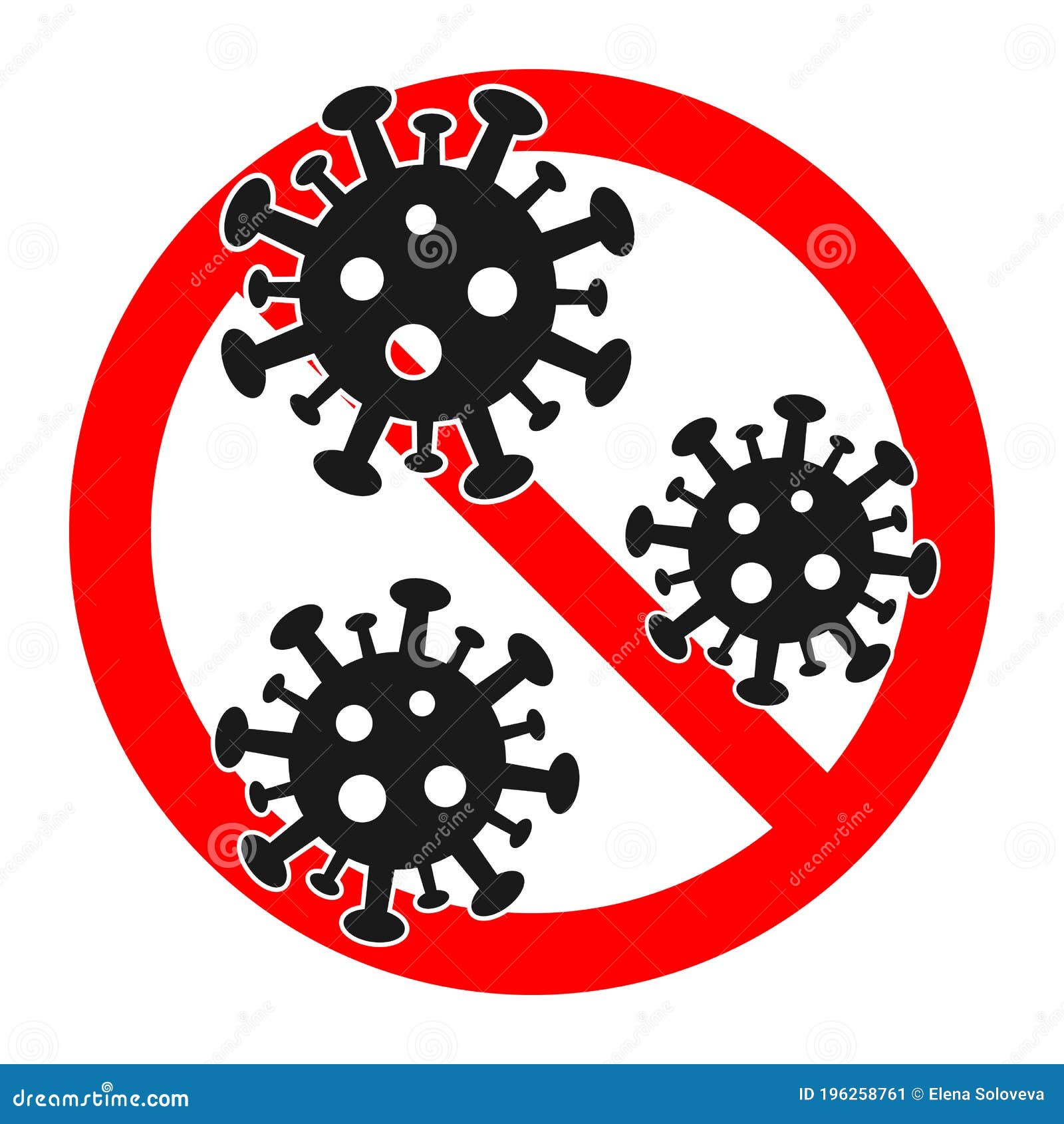 Illustration Sign Prohibited Virus in Red Crossed Out Circle on White ...