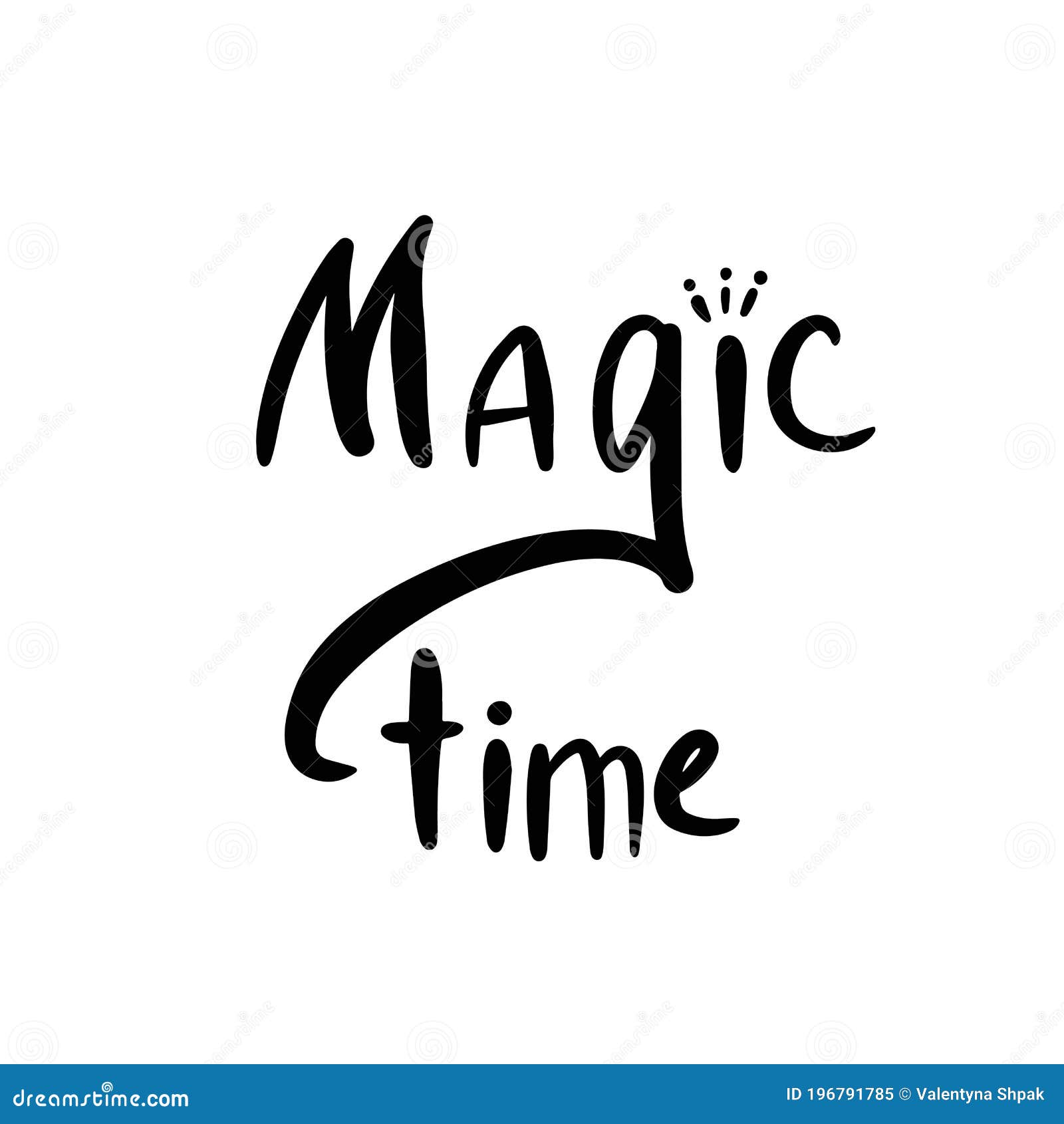 Magic Time Holiday Illustration, Rounded Brush Stroke Shape Background ...