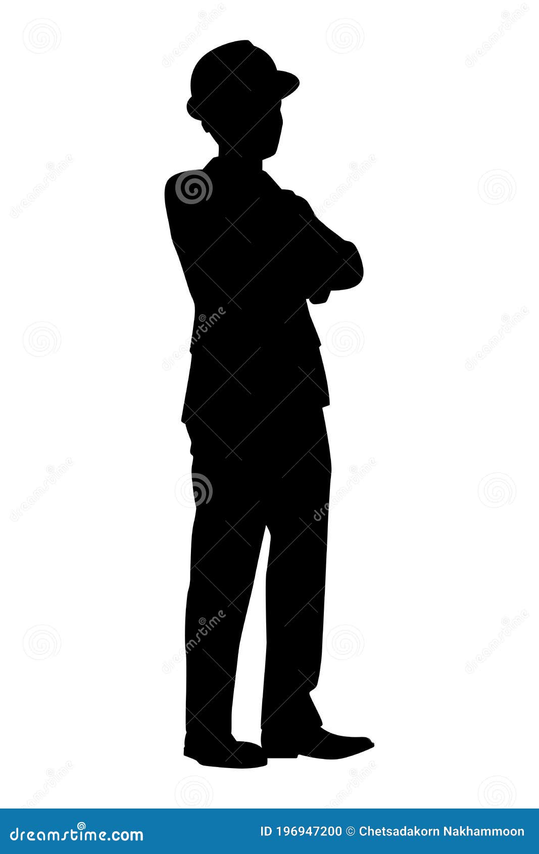 Standing Engineer Silhouette Vector Stock Vector - Illustration of ...