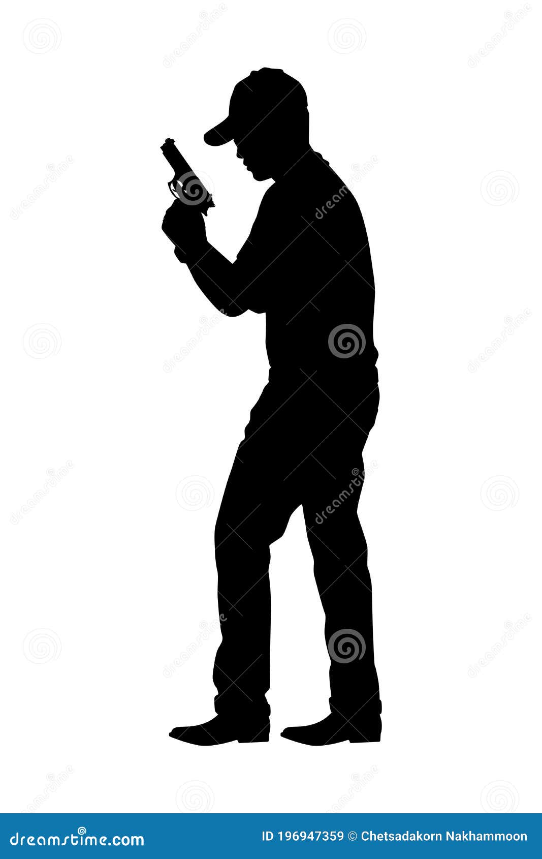 Gun Shooting Instructor Silhouette Vector Stock Vector - Illustration ...