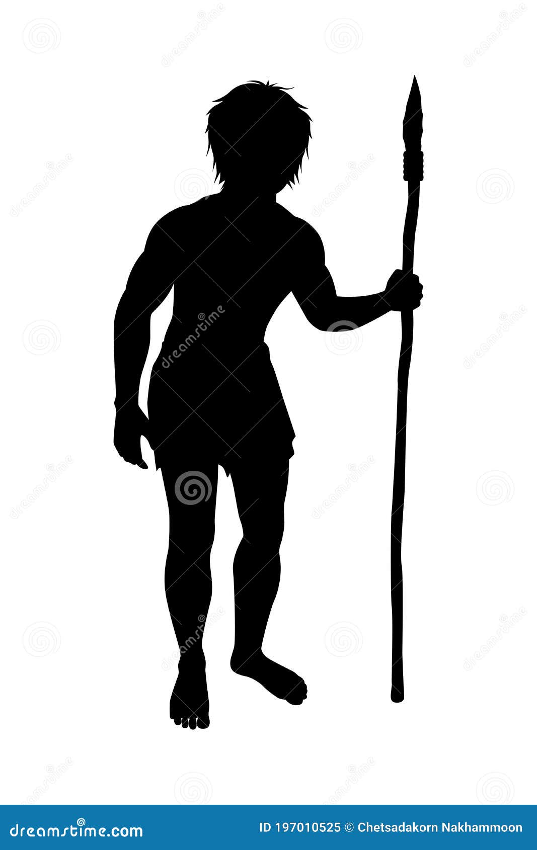 Cave man silhouette vector stock vector. Illustration of adventure ...
