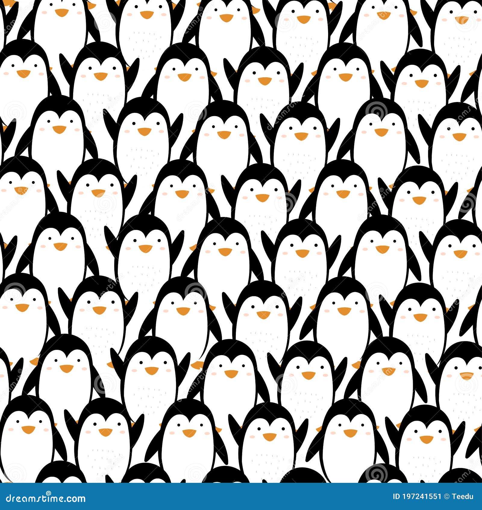 Seamless Penguin Pattern Background Vector Illustration Stock Vector ...