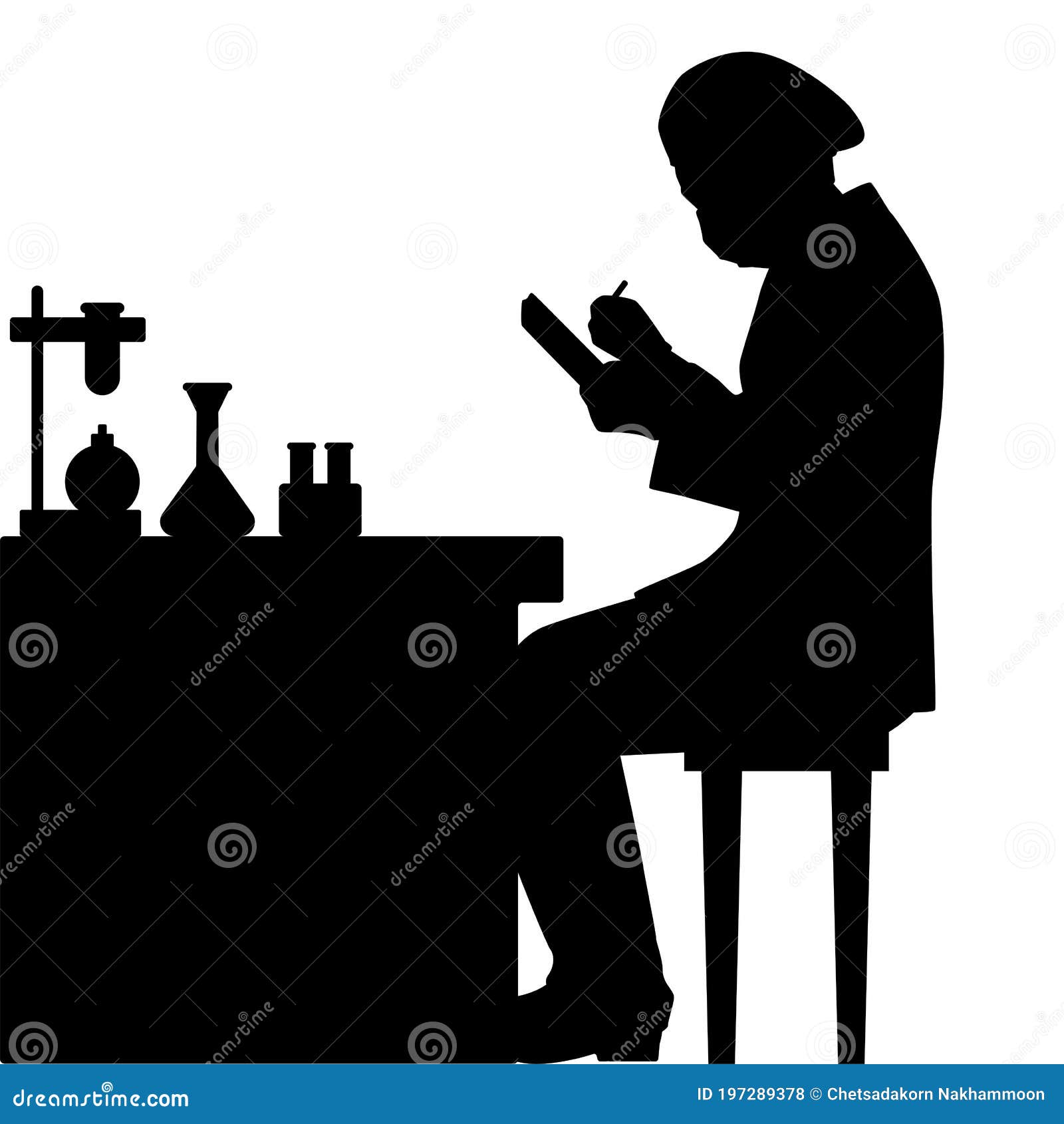 Scientist in Lab Silhouette Vector Stock Vector - Illustration of ...
