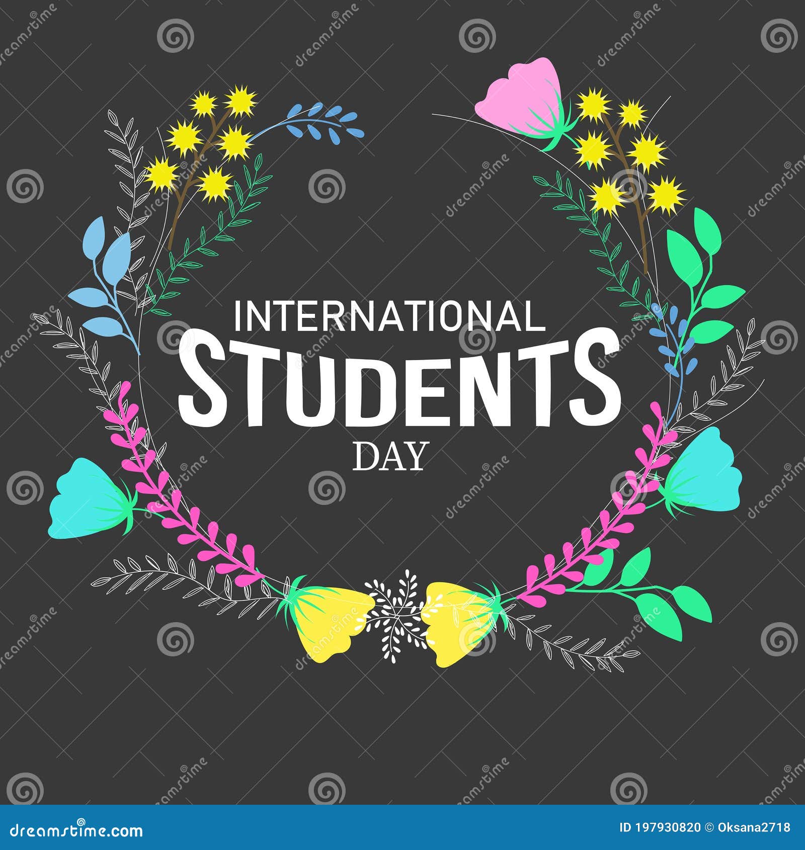 International Students Day Vector Banner. Vector Flat Globe And Square ...
