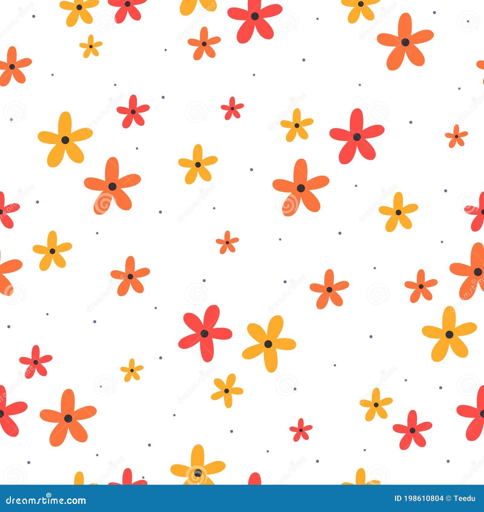 Seamless Pattern Small and Large Colorful Flower Backgrounds are ...