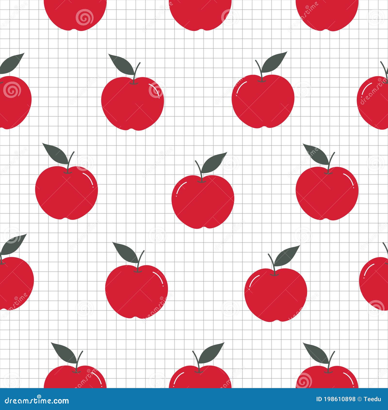 Red Apple Background Seamless Pattern the Pattern is Randomly Scattered ...